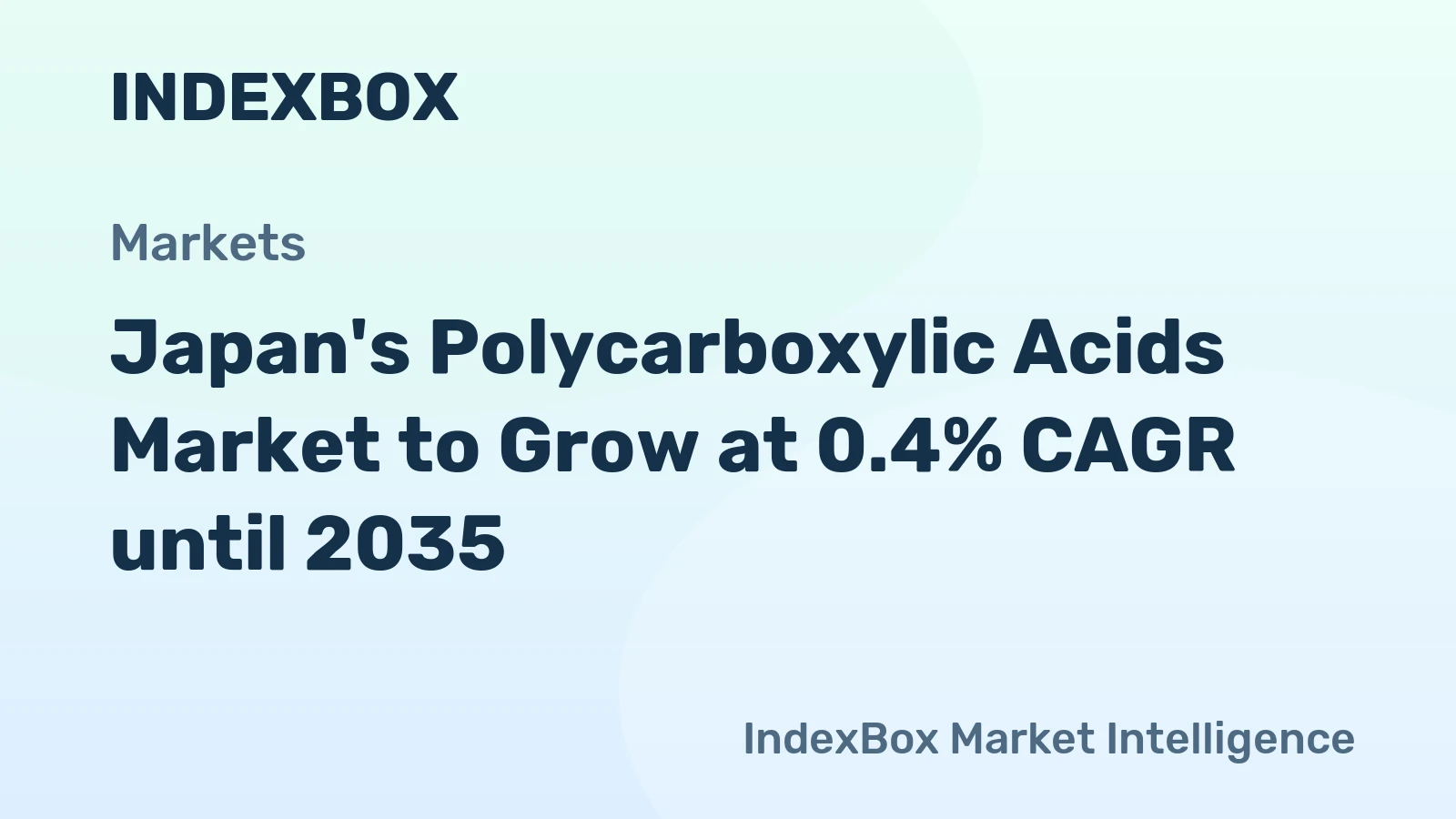 Japan's Polycarboxylic Acids Market to Grow at 0.4% CAGR until 2035