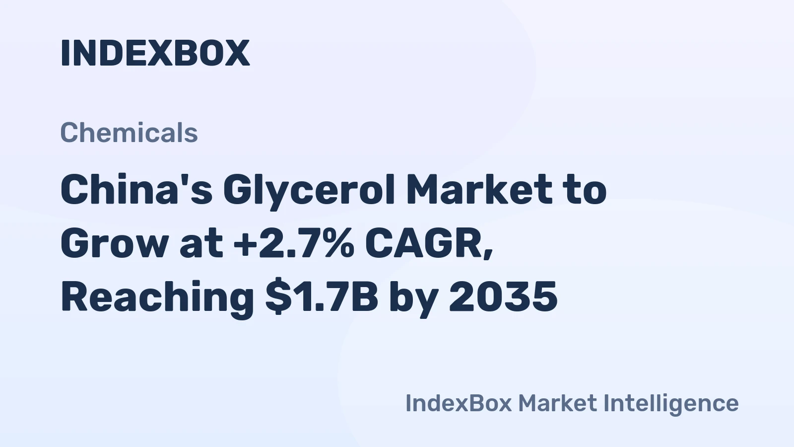 China's Glycerol Market to Grow at +2.7% CAGR, Reaching $1.7B by 2035