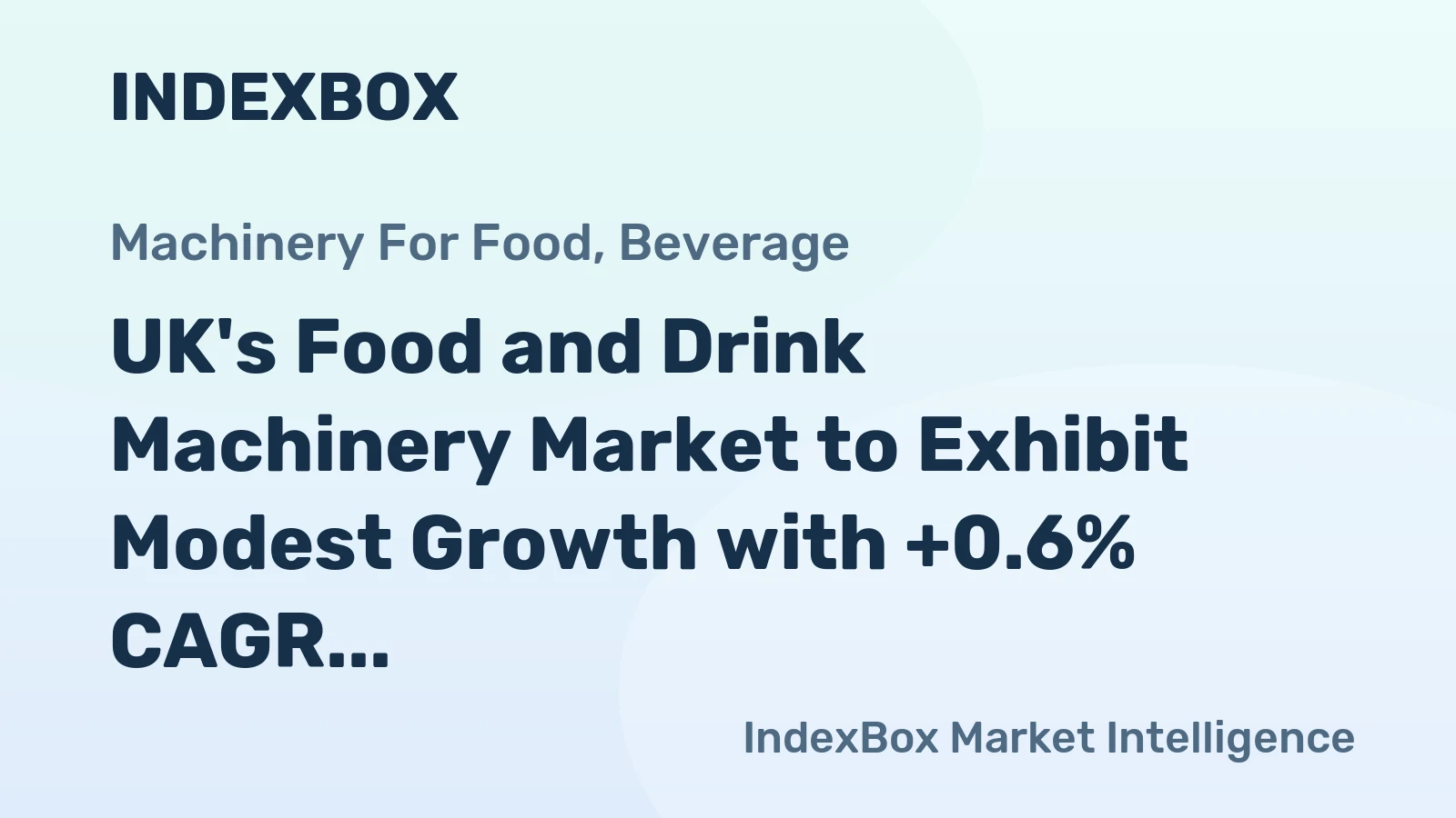 UK's Food and Drink Machinery Market to Exhibit Modest Growth with +0.6% CAGR through 2035