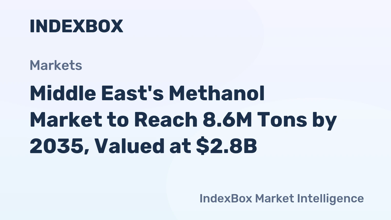 Middle East's Methanol Market to Reach 8.6M Tons by 2035, Valued at $2.8B