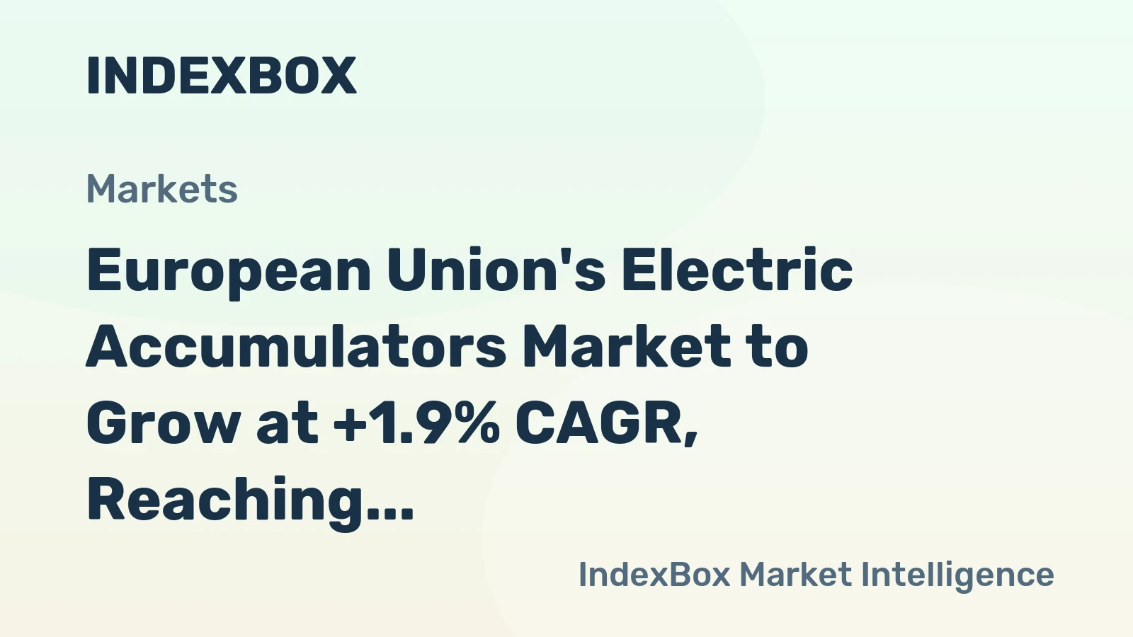 European Union's Electric Accumulators Market to Grow at +1.9% CAGR, Reaching $65.3B by 2035
