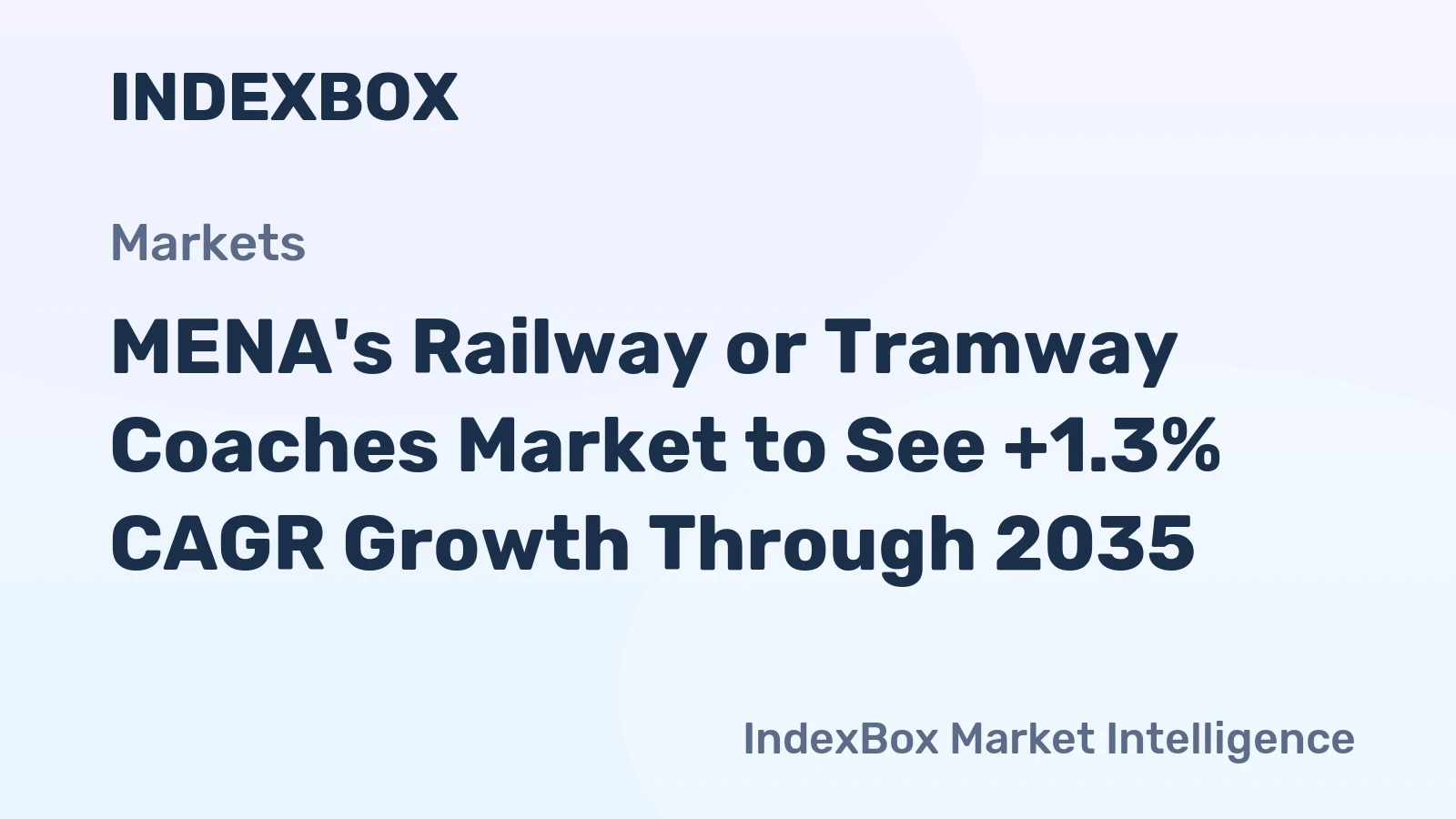 MENA's Railway or Tramway Coaches Market to See +1.3% CAGR Growth Through 2035