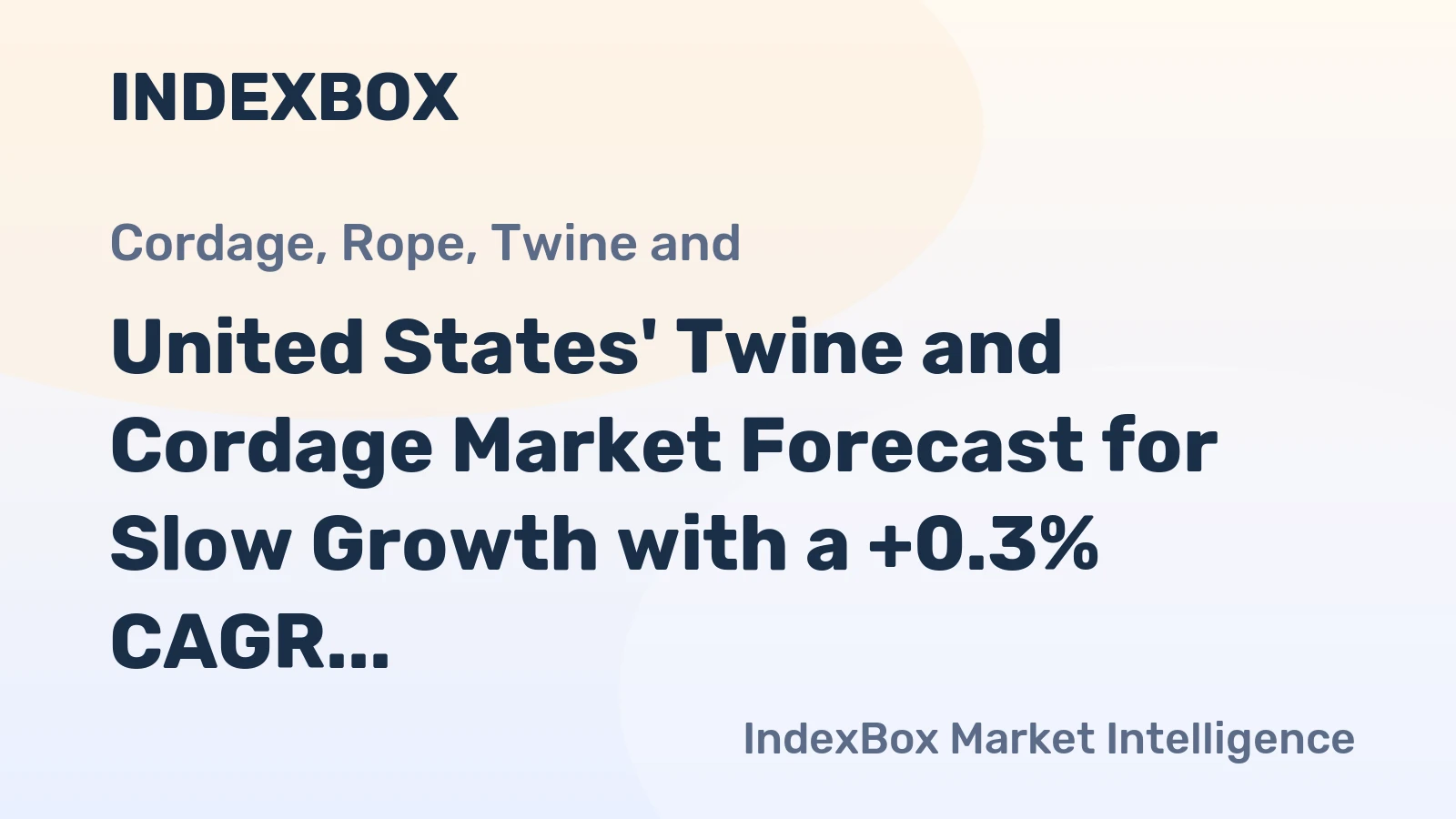 United States' Twine and Cordage Market Forecast for Slow Growth with a +0.3% CAGR