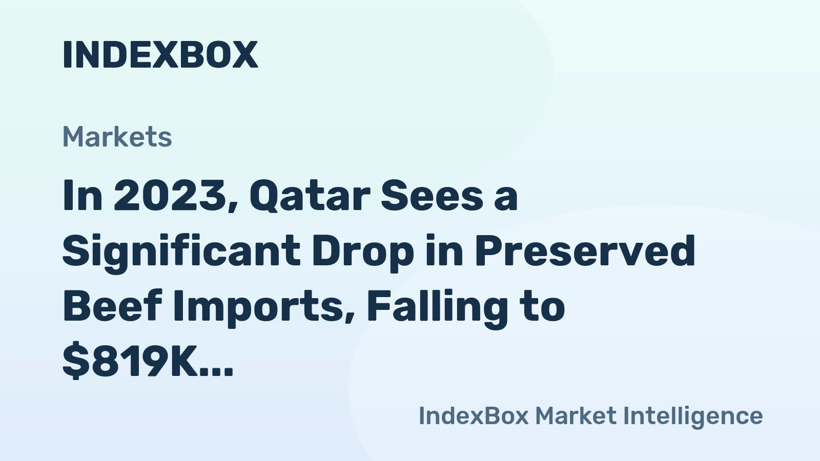 In 2023, Qatar Sees a Significant Drop in Preserved Beef Imports, Falling to $819K