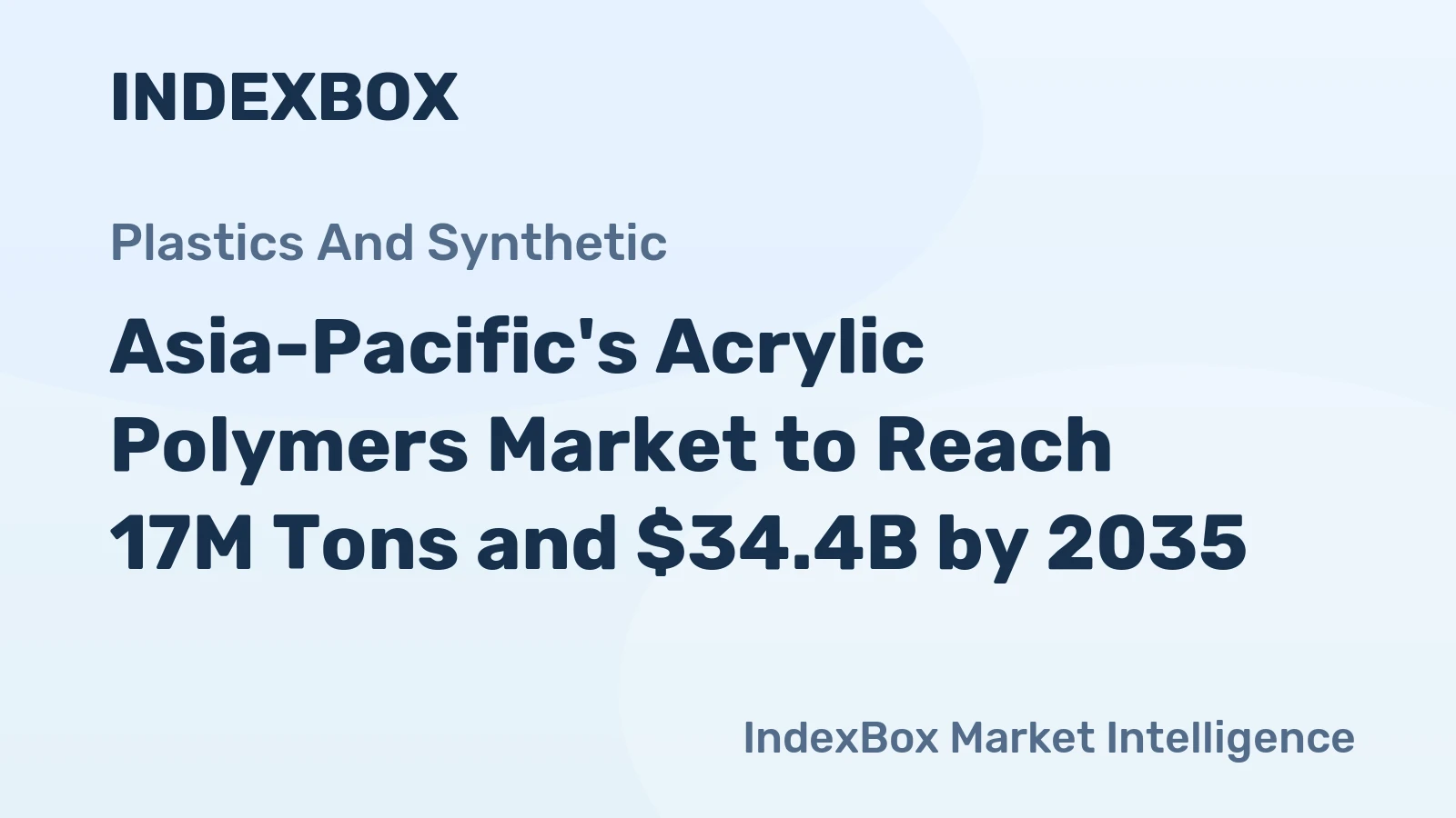 Asia-Pacific's Acrylic Polymers Market to Reach 17M Tons and $34.4B by 2035