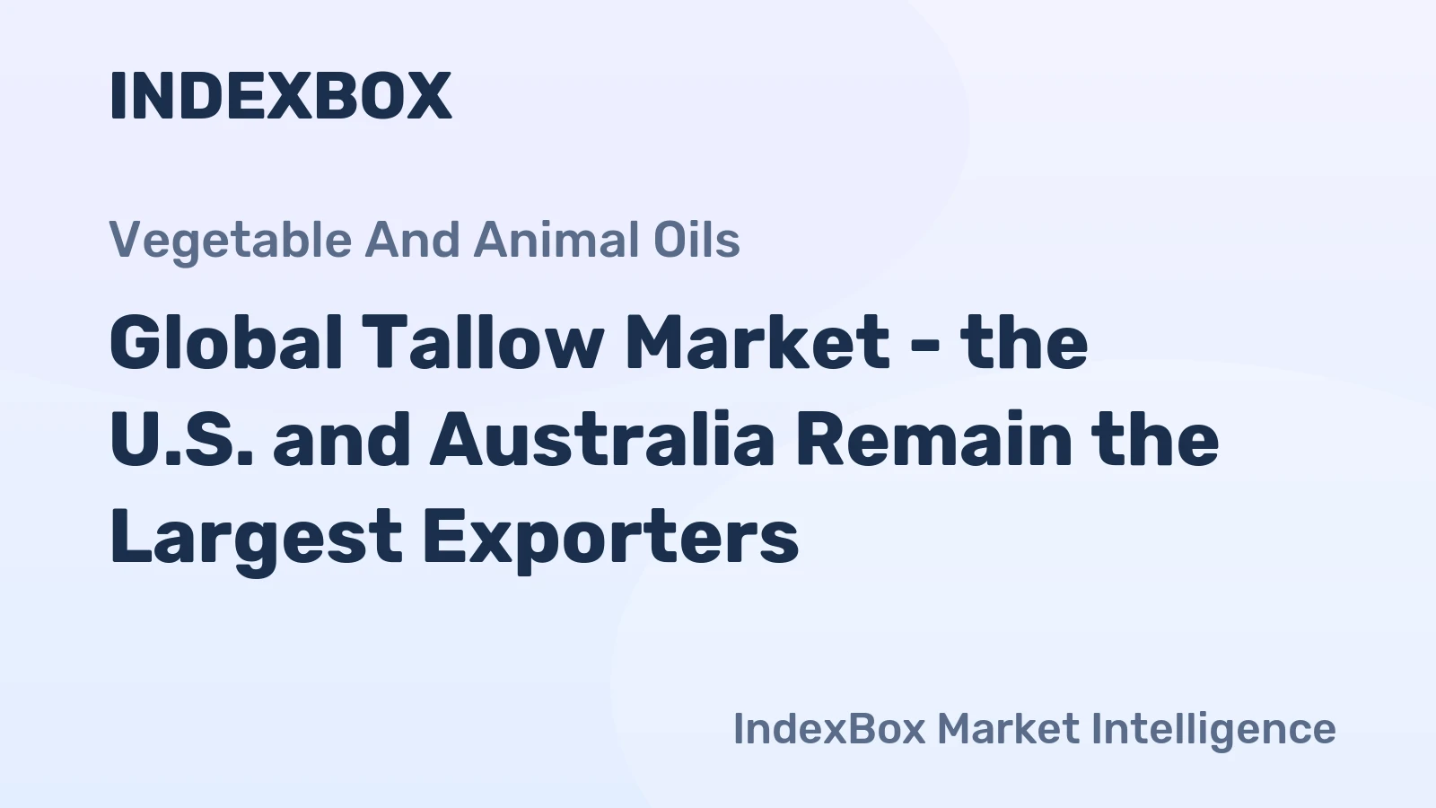 Global Tallow Market - the U.S. and Australia Remain the Largest Exporters