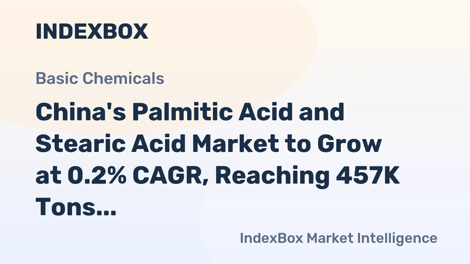 China's Palmitic Acid and Stearic Acid Market to Grow at 0.2% CAGR, Reaching 457K Tons by 2035