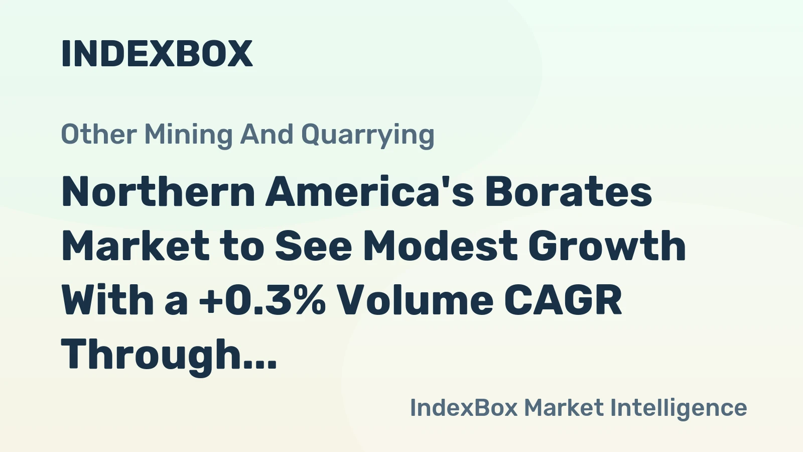 Northern America's Borates Market to See Modest Growth With a +0.3% Volume CAGR Through 2035