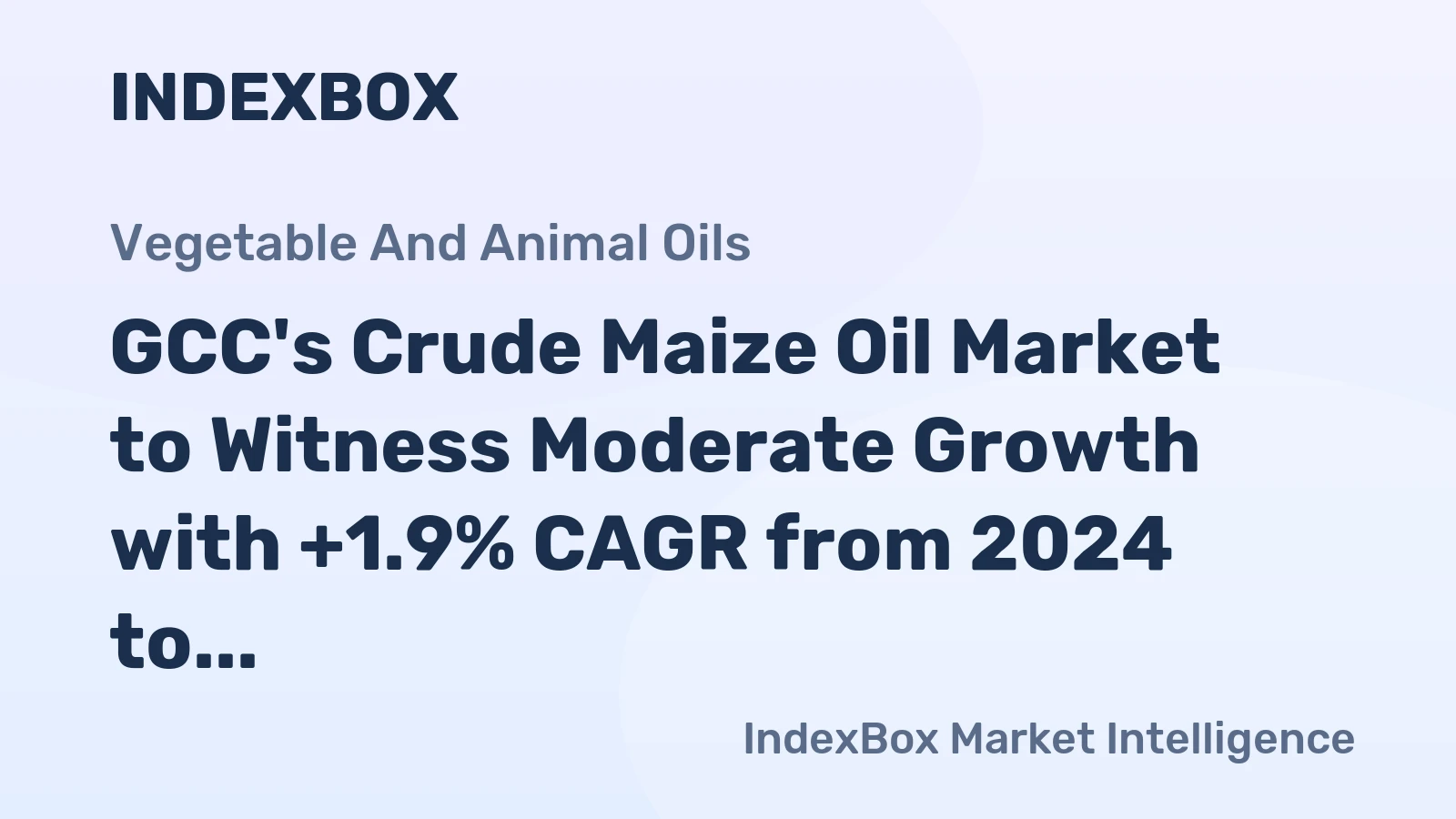 GCC's Crude Maize Oil Market to Witness Moderate Growth with +1.9% CAGR from 2024 to 2035