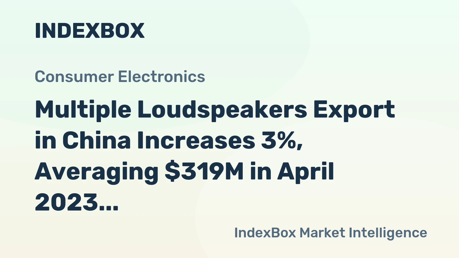 Multiple Loudspeakers Export in China Increases 3%, Averaging $319M in April 2023