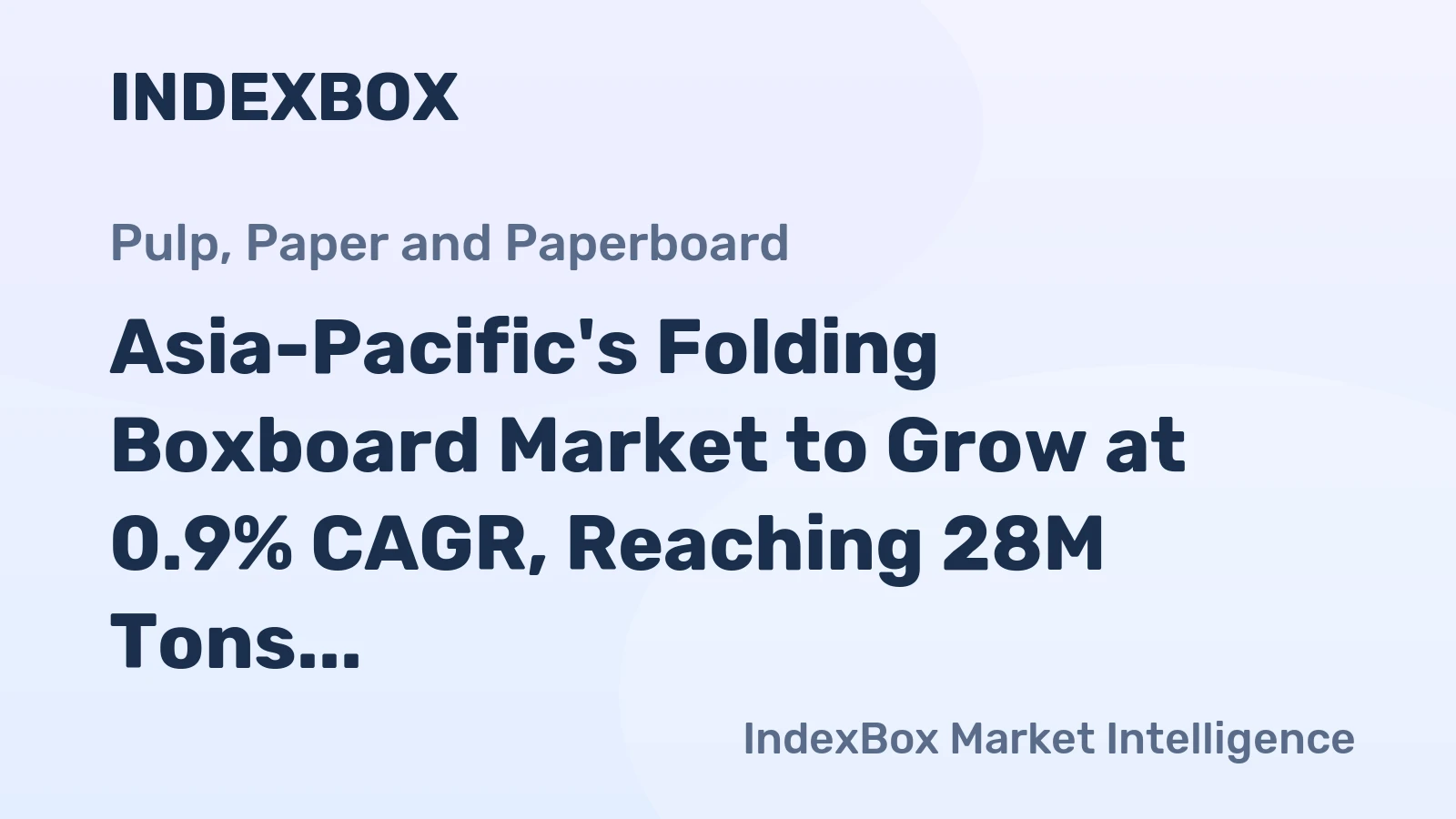 Asia-Pacific's Folding Boxboard Market to Grow at 0.9% CAGR, Reaching 28M Tons by 2035