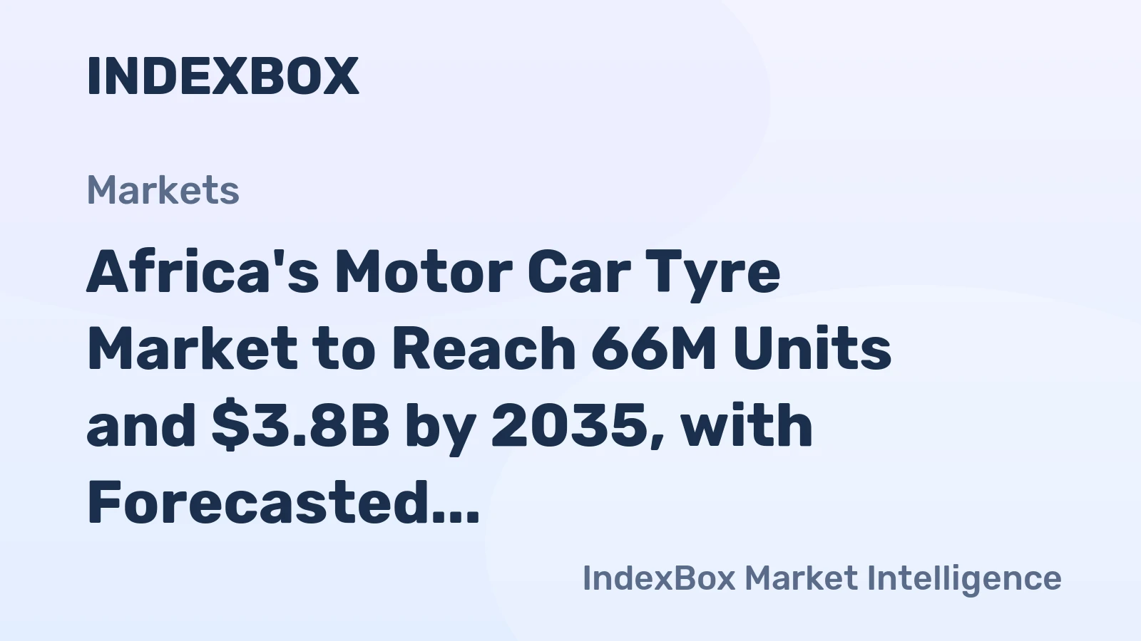 Africa's Motor Car Tyre Market to Reach 66M Units and $3.8B by 2035, with Forecasted Growth of +0.6% and +1.3%