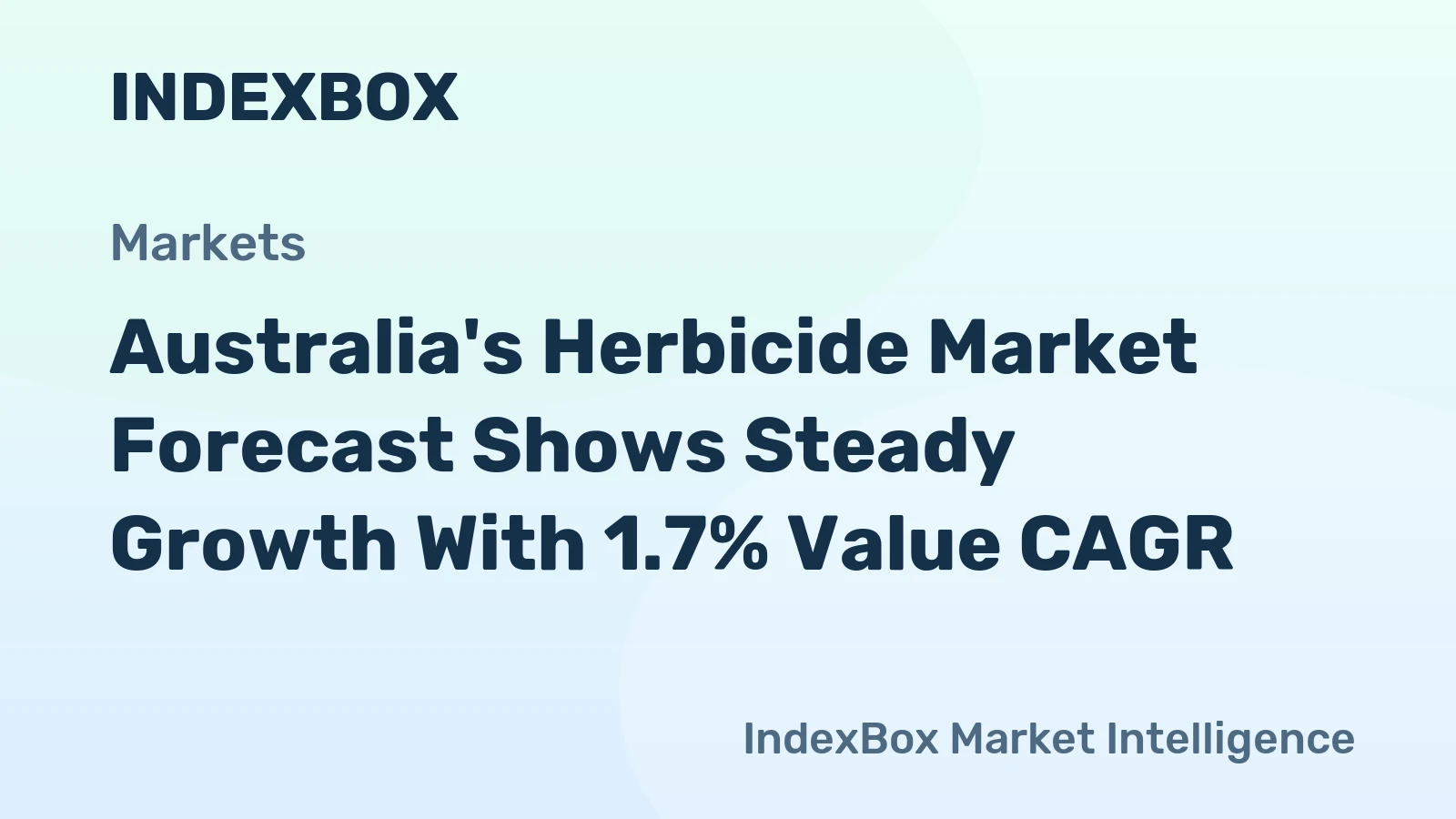 Australia's Herbicide Market Forecast Shows Steady Growth With 1.7% Value CAGR