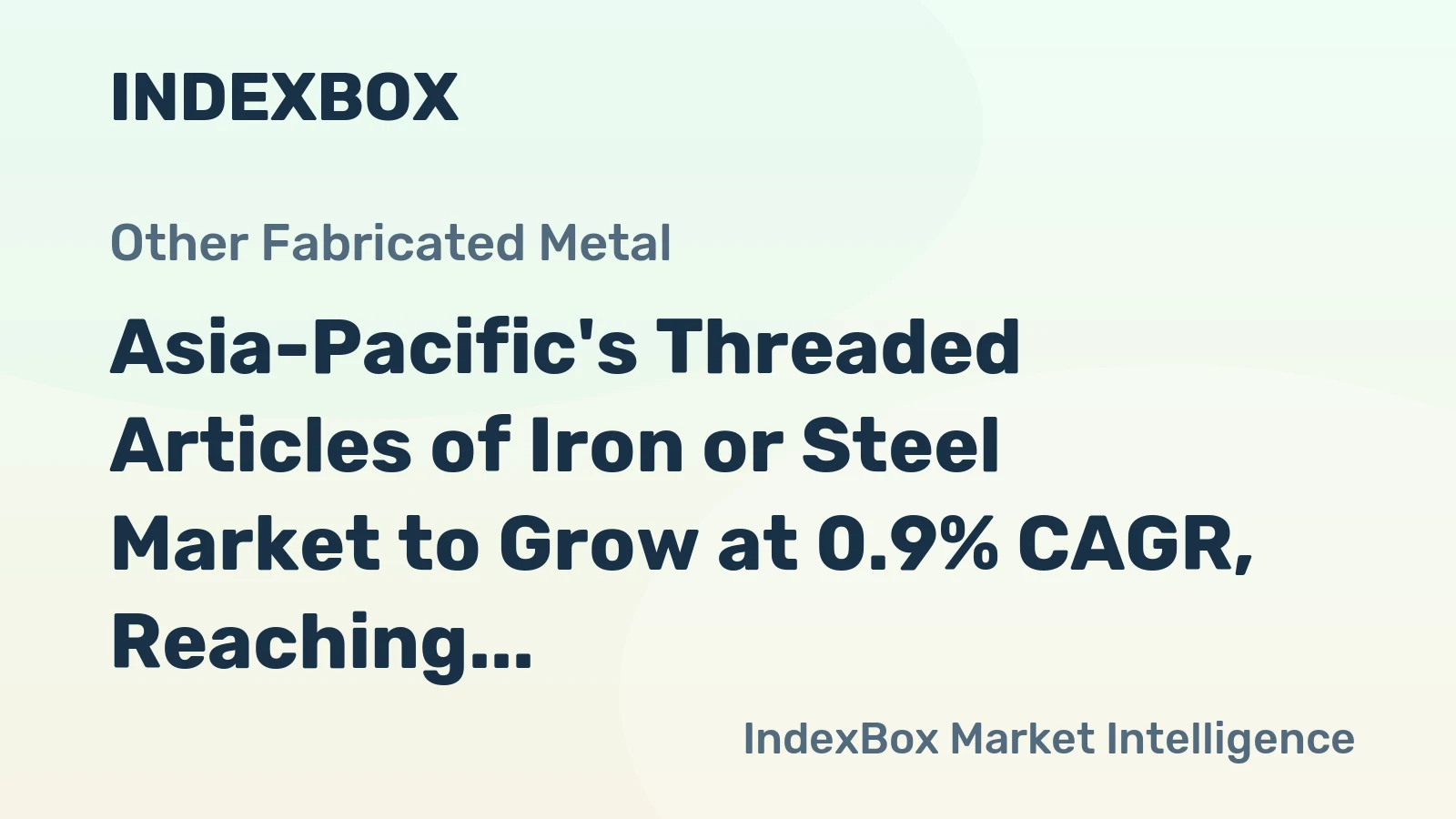 Asia-Pacific's Threaded Articles of Iron or Steel Market to Grow at 0.9% CAGR, Reaching $4.2B by 2035