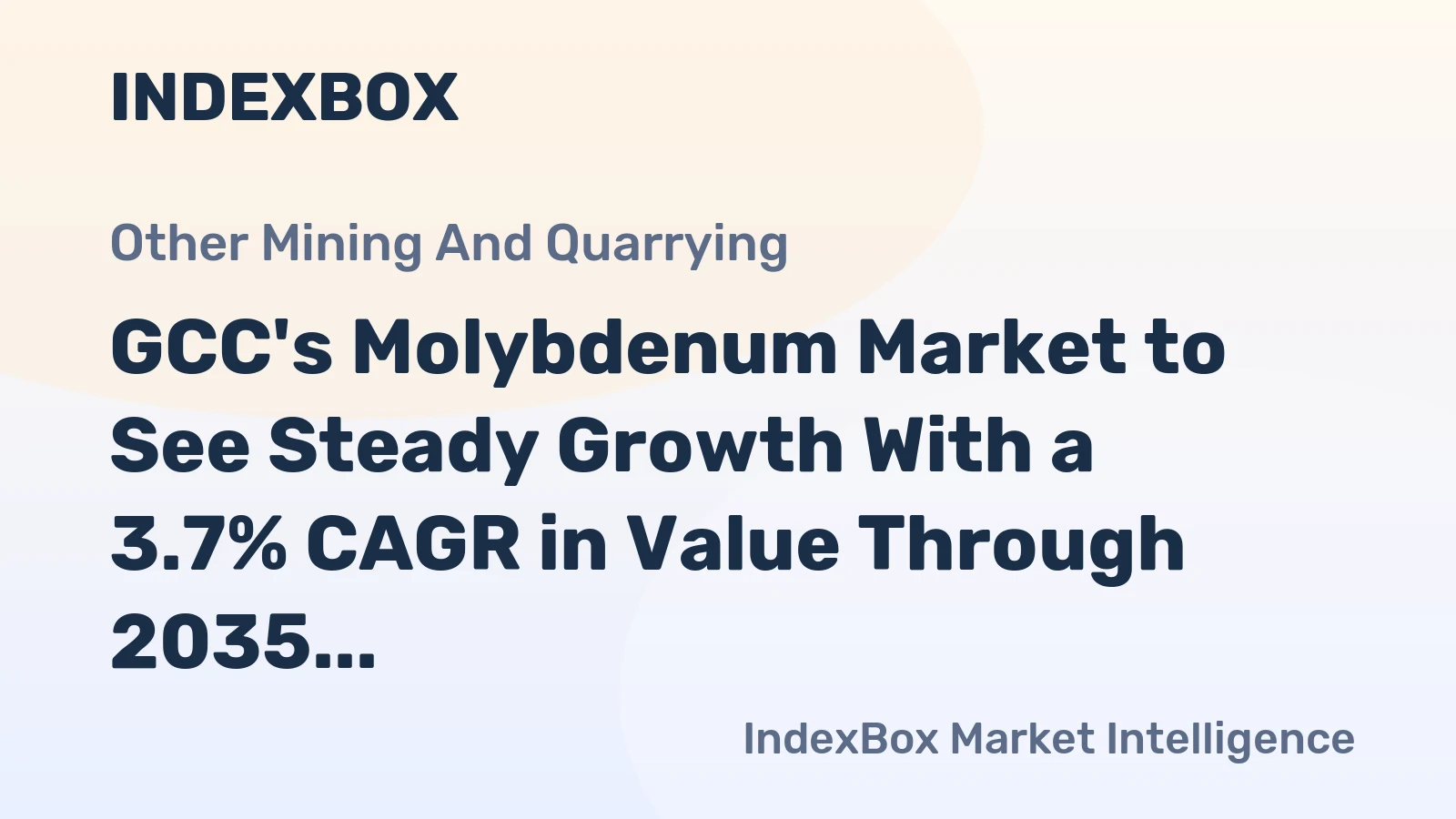 GCC's Molybdenum Market to See Steady Growth With a 3.7% CAGR in Value Through 2035