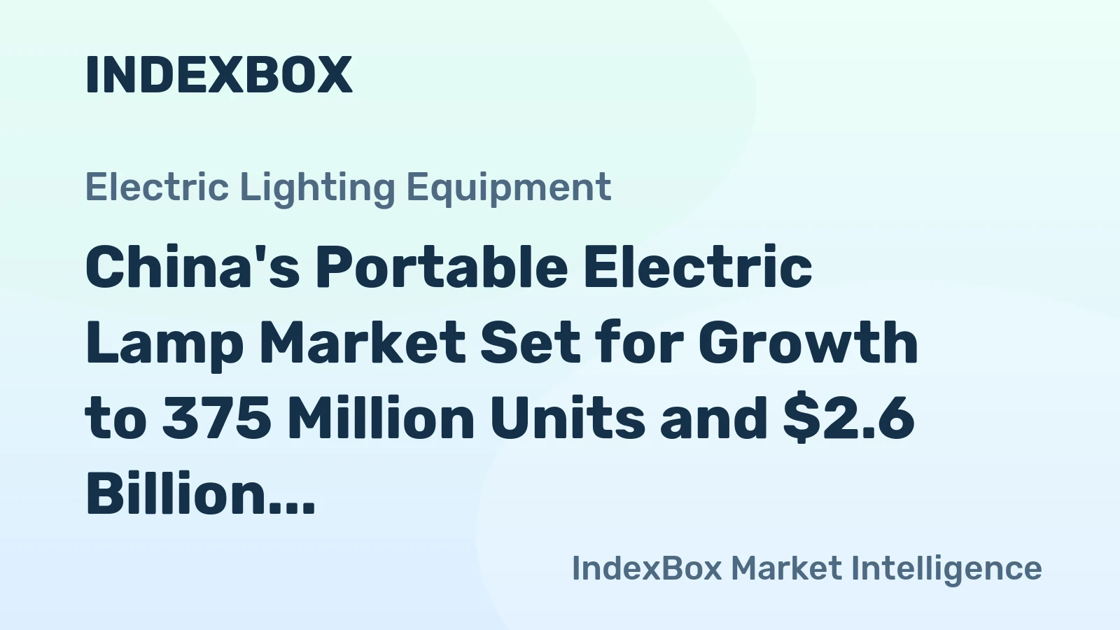 China's Portable Electric Lamp Market Set for Growth to 375 Million Units and $2.6 Billion in Value