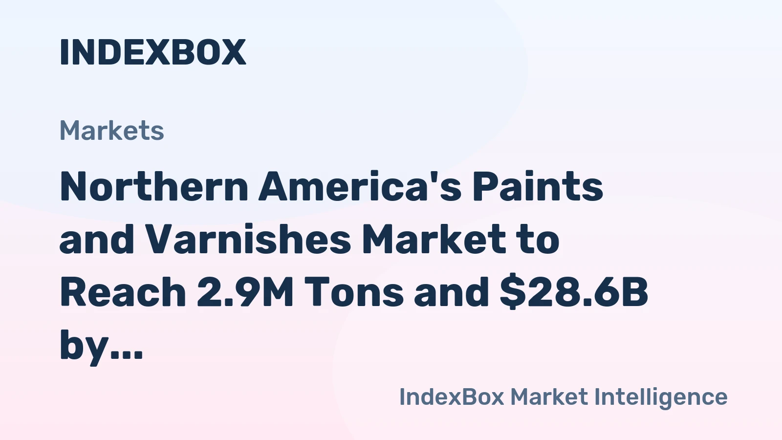 Northern America's Paints and Varnishes Market to Reach 2.9M Tons and $28.6B by 2035