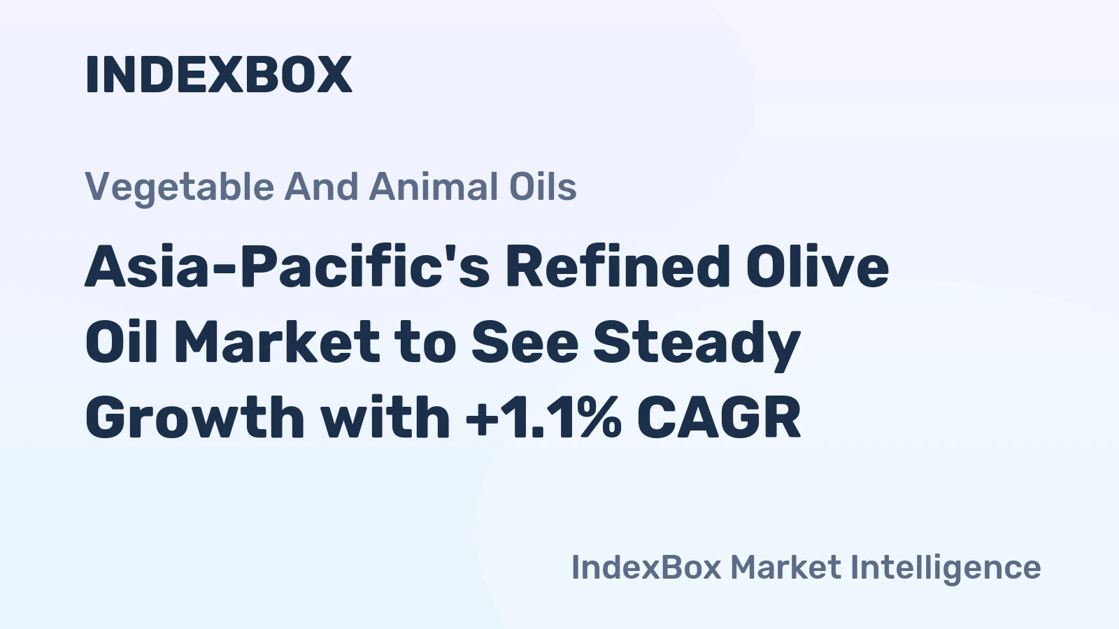 Asia-Pacific's Refined Olive Oil Market to See Steady Growth with +1.1% CAGR