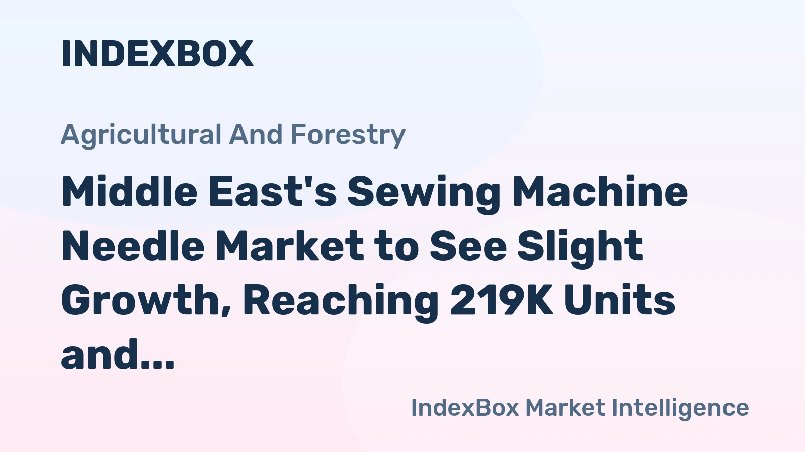 Middle East's Sewing Machine Needle Market to See Slight Growth, Reaching 219K Units and $15M by 2035