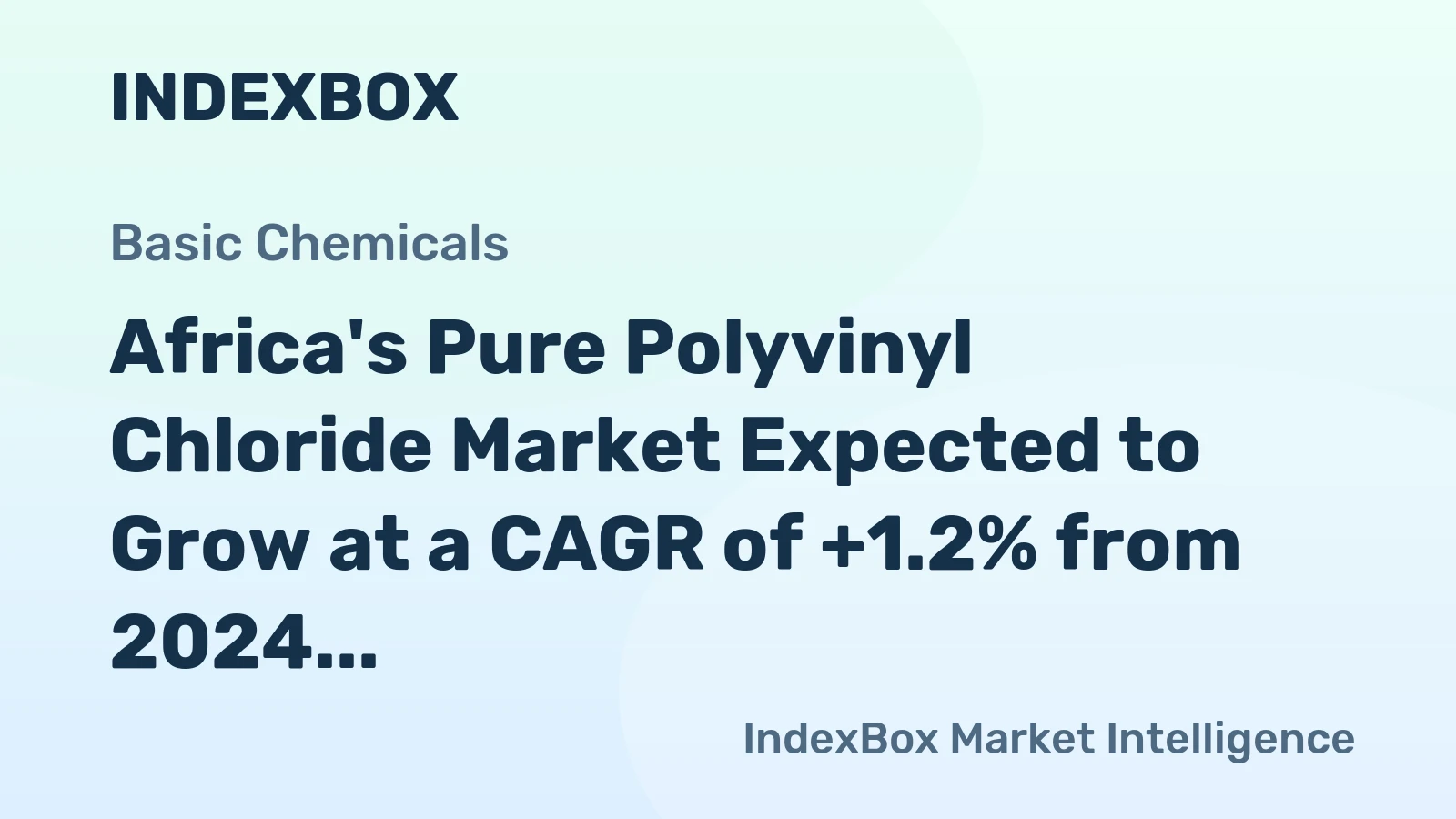 Africa's Pure Polyvinyl Chloride Market Expected to Grow at a CAGR of +1.2% from 2024 to 2035, Reaching $2.7B by 2035