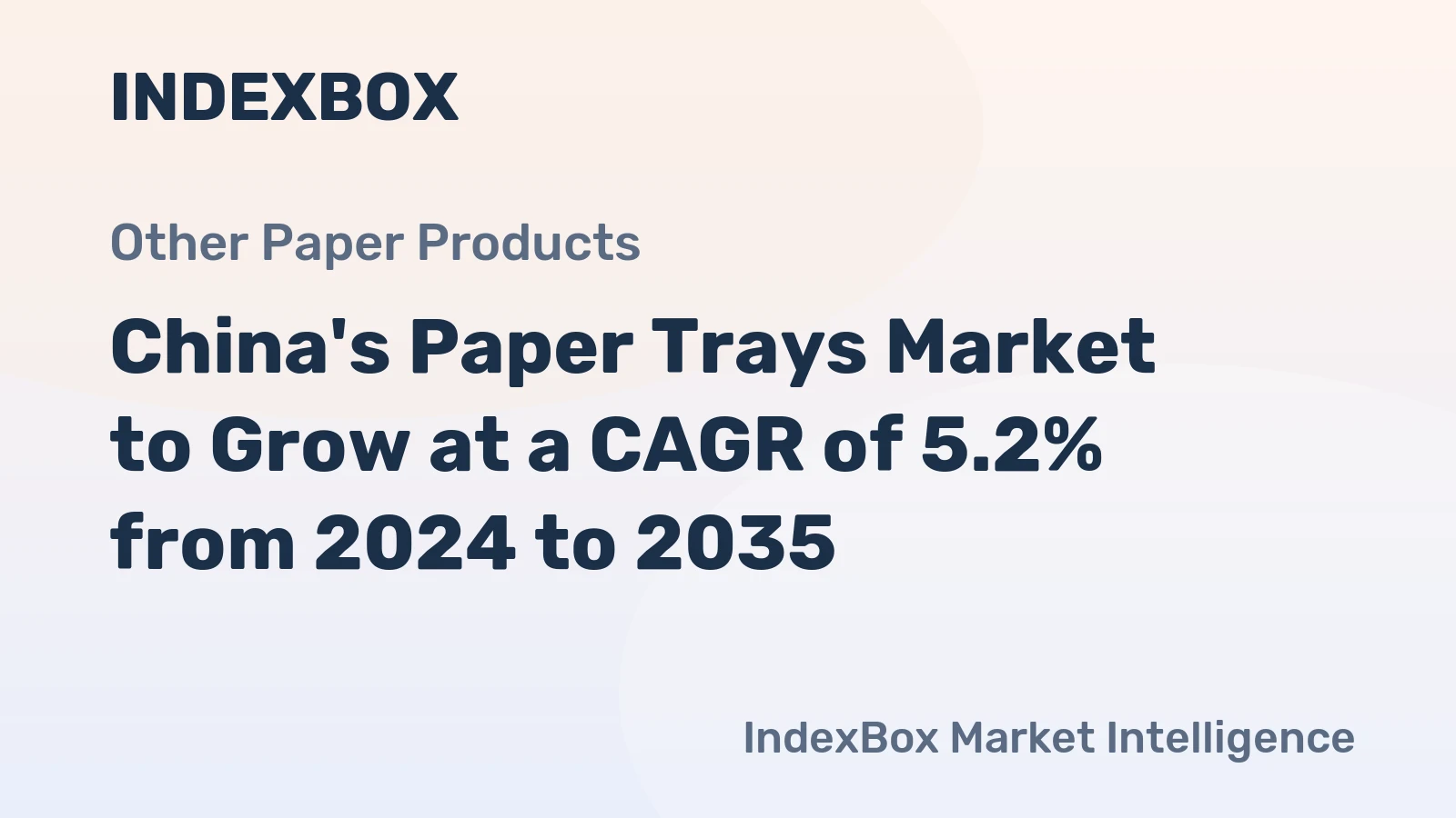 China's Paper Trays Market to Grow at a CAGR of 5.2% from 2024 to 2035