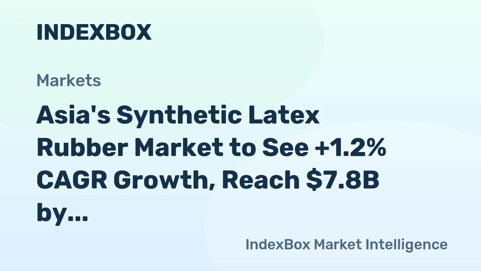 Asia's Synthetic Latex Rubber Market to See +1.2% CAGR Growth, Reach $7.8B by 2035