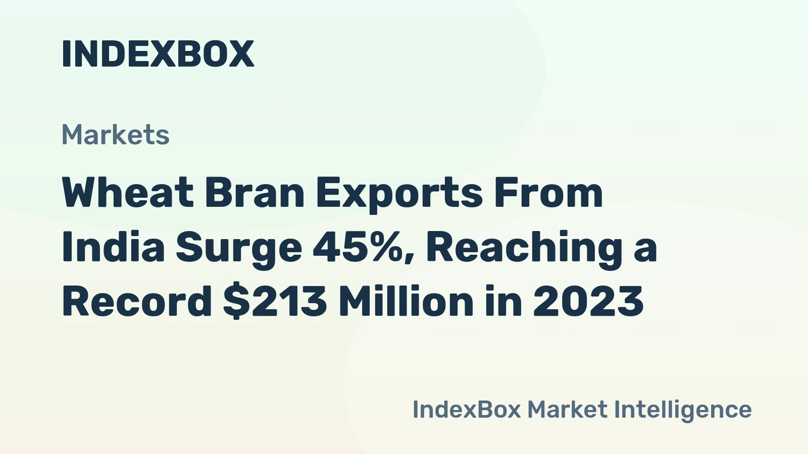 Wheat Bran Exports From India Surge 45%, Reaching a Record $213 Million in 2023