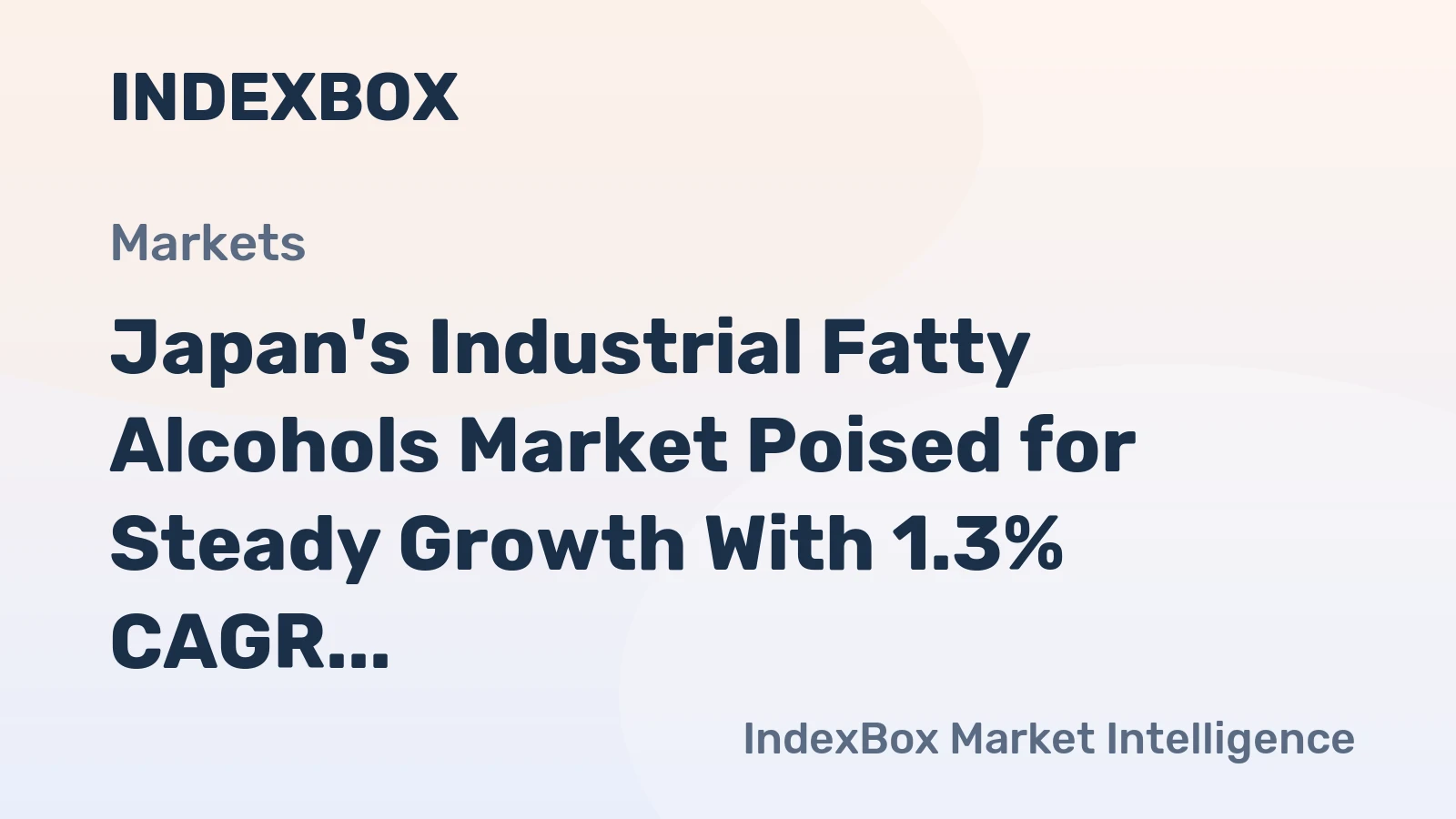 Japan's Industrial Fatty Alcohols Market Poised for Steady Growth With 1.3% CAGR Through 2035