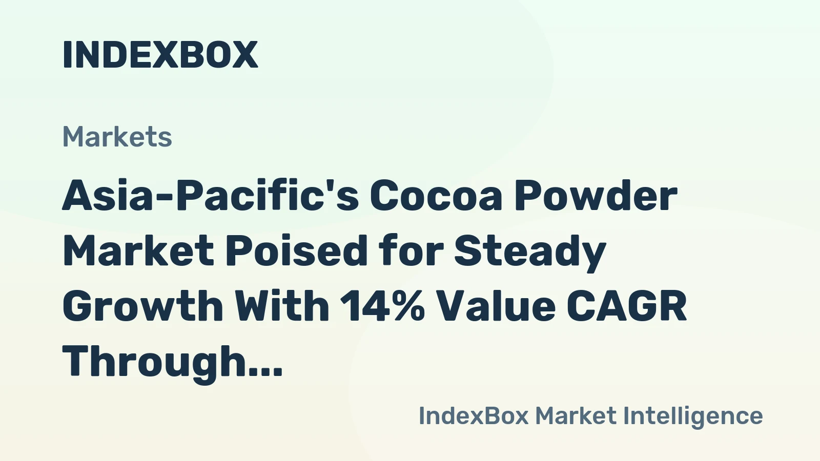 Asia-Pacific's Cocoa Powder Market Poised for Steady Growth With 14% Value CAGR Through 2035