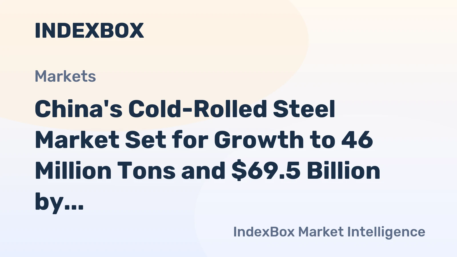China's Cold-Rolled Steel Market Set for Growth to 46 Million Tons and $69.5 Billion by 2035