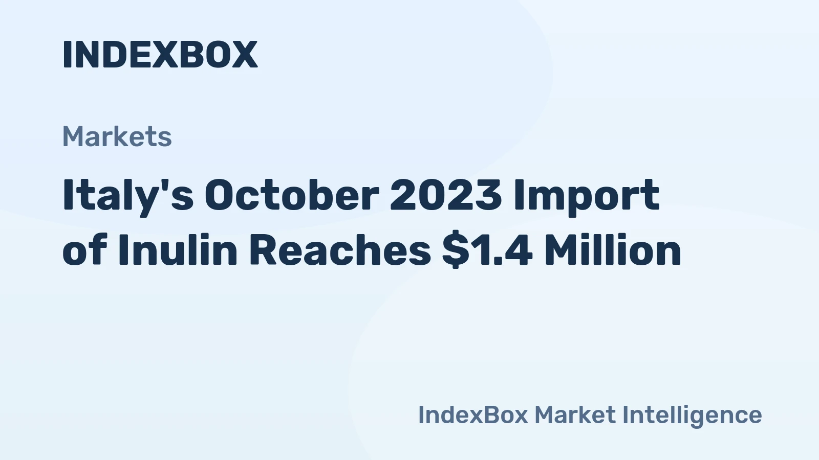 Italy's October 2023 Import of Inulin Reaches $1.4 Million