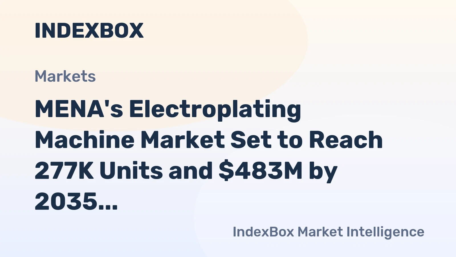 MENA's Electroplating Machine Market Set to Reach 277K Units and $483M by 2035