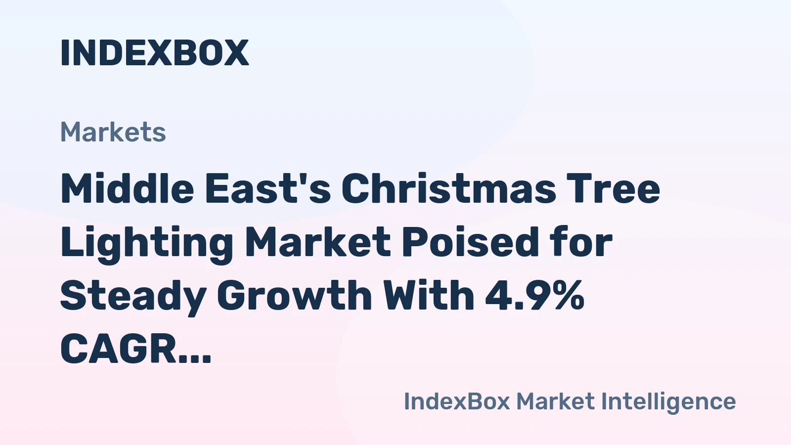 Middle East's Christmas Tree Lighting Market Poised for Steady Growth With 4.9% CAGR in Value