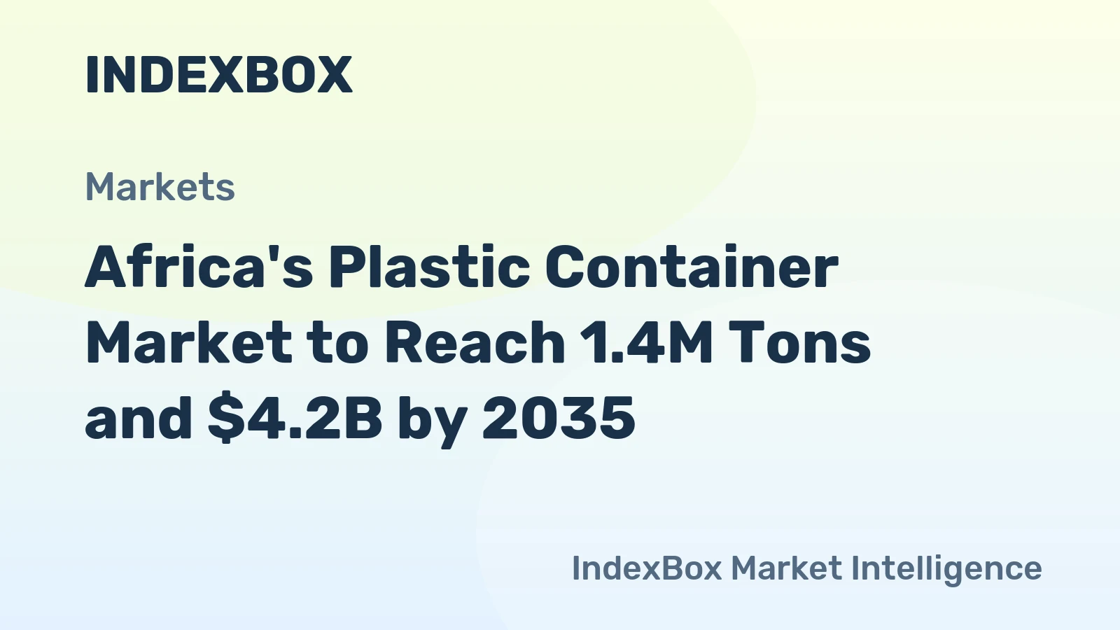 Africa's Plastic Container Market to Reach 1.4M Tons and $4.2B by 2035