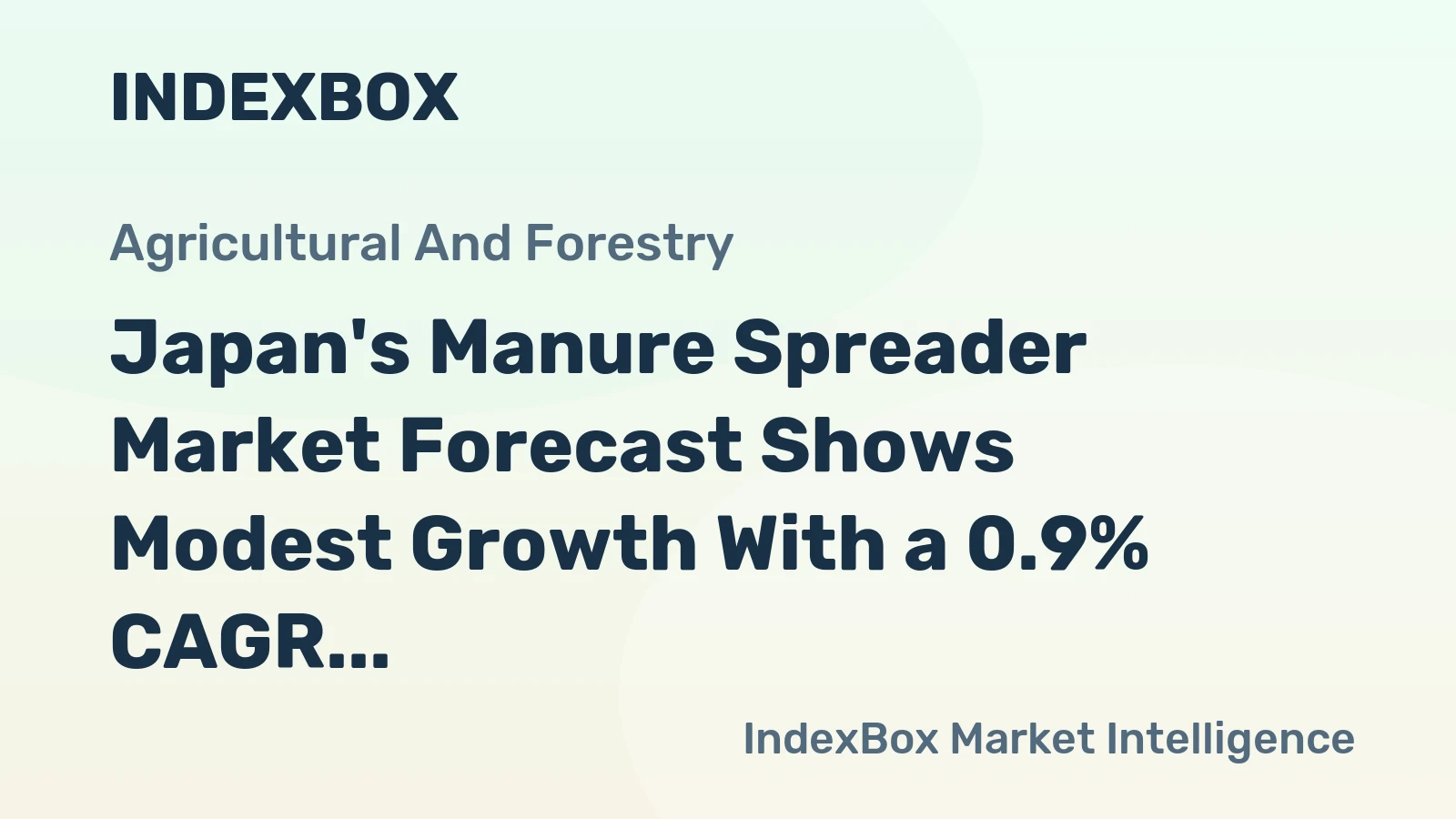 Japan's Manure Spreader Market Forecast Shows Modest Growth With a 0.9% CAGR