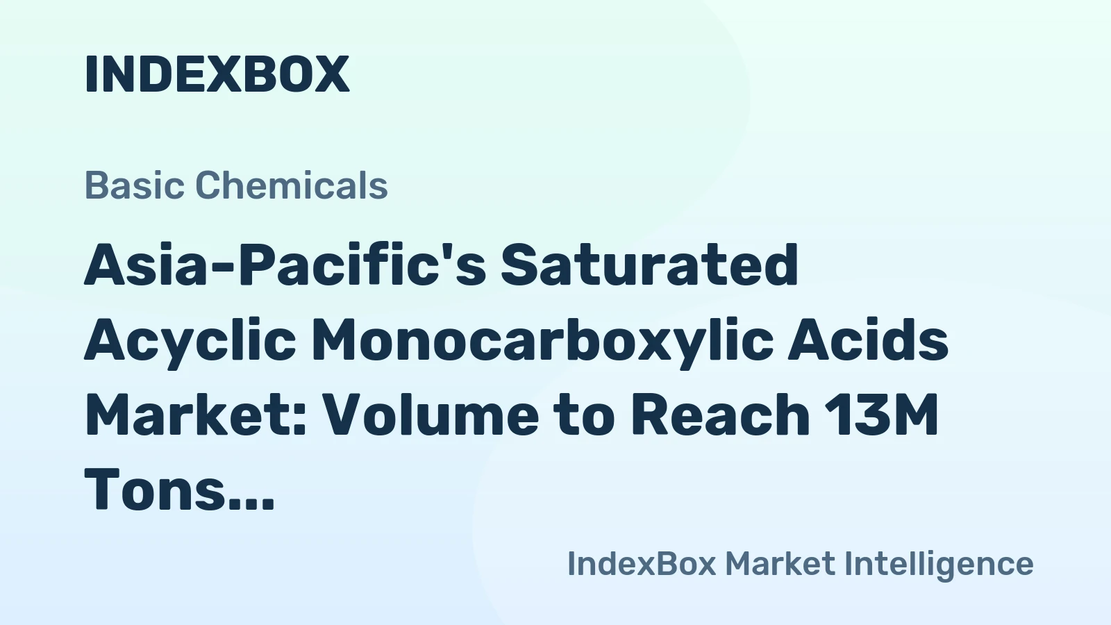 Asia-Pacific's Saturated Acyclic Monocarboxylic Acids Market: Volume to Reach 13M Tons, Value to Hit $23.2B by 2035