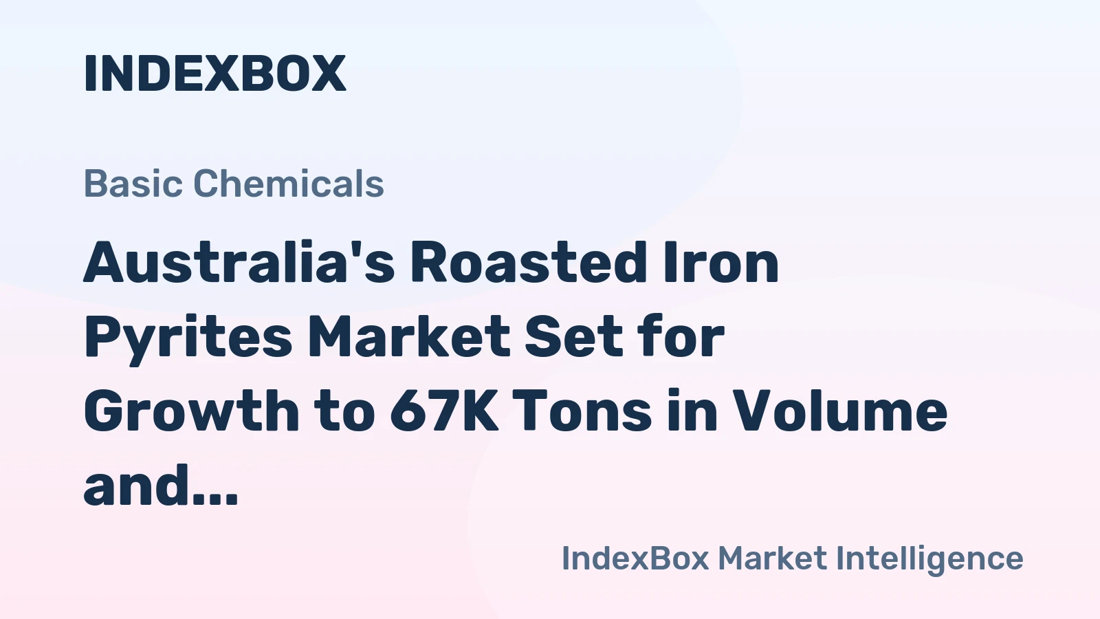 Australia's Roasted Iron Pyrites Market Set for Growth to 67K Tons in Volume and $5.5M in Value
