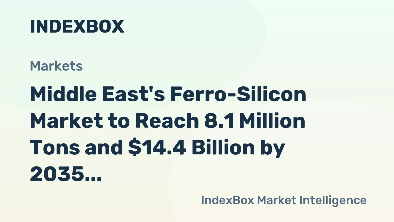 Middle East's Ferro-Silicon Market to Reach 8.1 Million Tons and $14.4 Billion by 2035