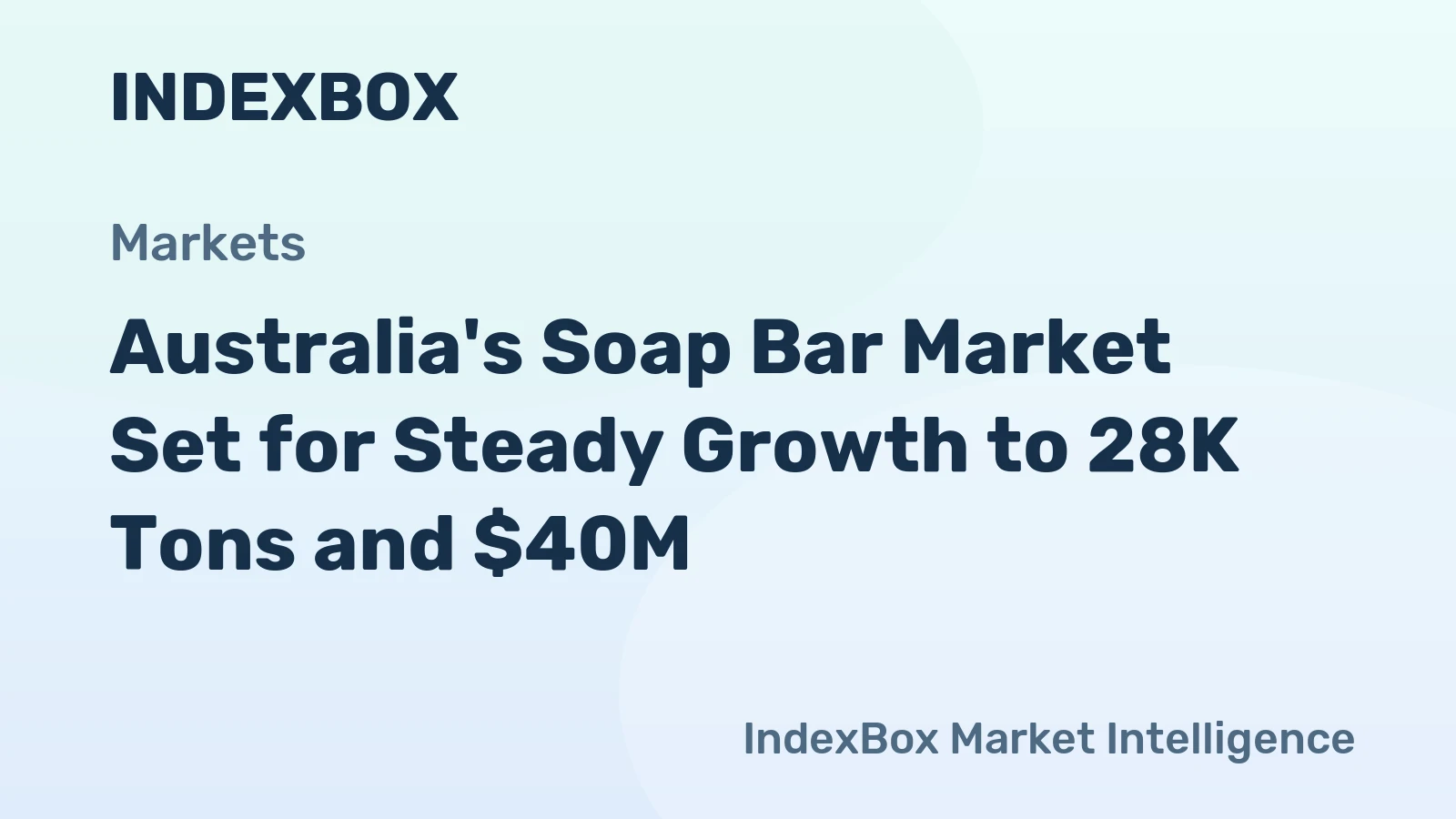 Australia's Soap Bar Market Set for Steady Growth to 28K Tons and $40M