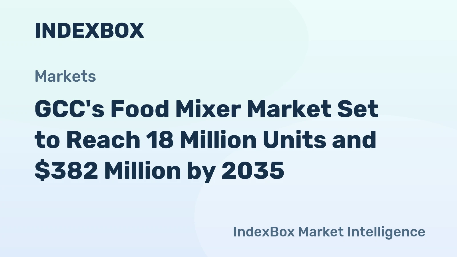 GCC's Food Mixer Market Set to Reach 18 Million Units and $382 Million by 2035