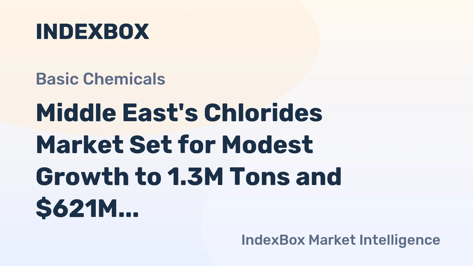 Middle East's Chlorides Market Set for Modest Growth to 1.3M Tons and $621M by 2035