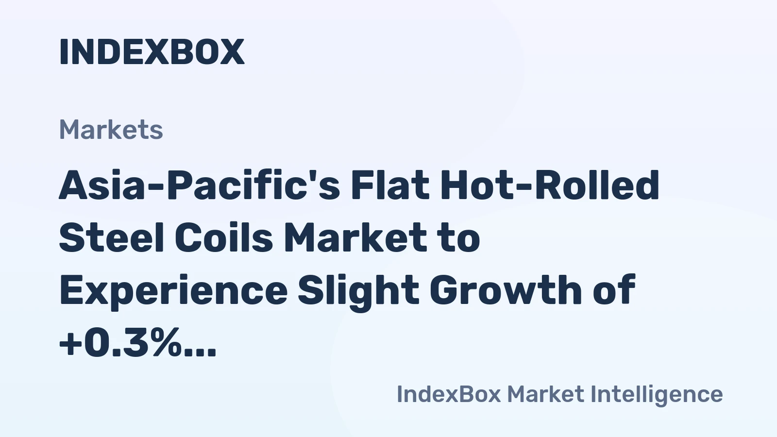 Asia-Pacific's Flat Hot-Rolled Steel Coils Market to Experience Slight Growth of +0.3% CAGR Over Next Decade