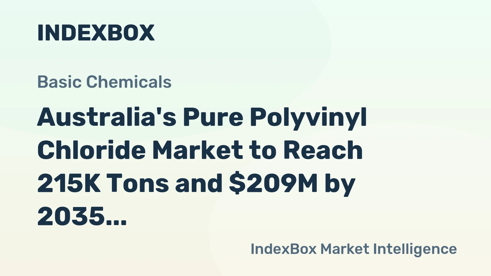 Australia's Pure Polyvinyl Chloride Market to Reach 215K Tons and $209M by 2035