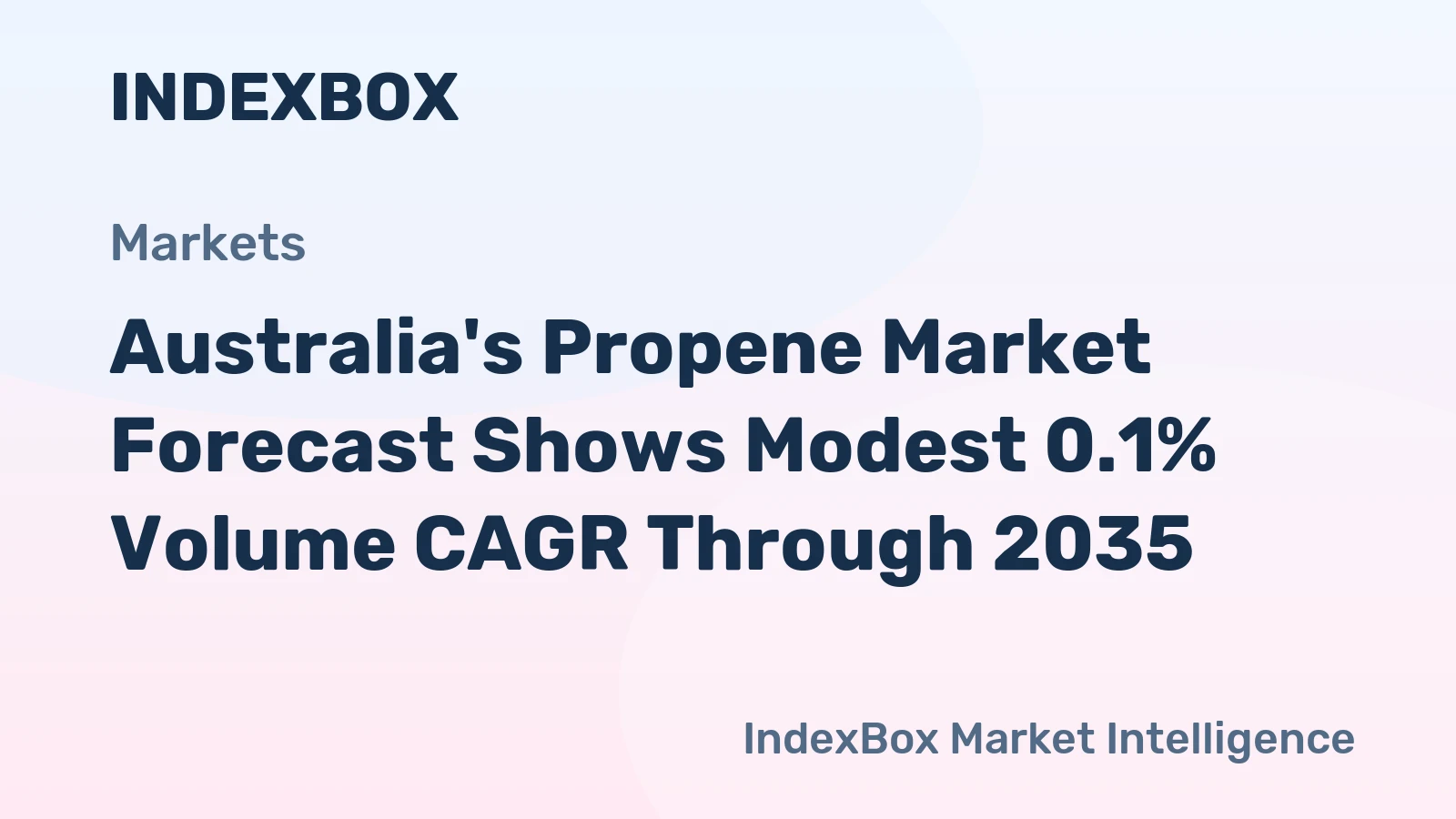 Australia's Propene Market Forecast Shows Modest 0.1% Volume CAGR Through 2035