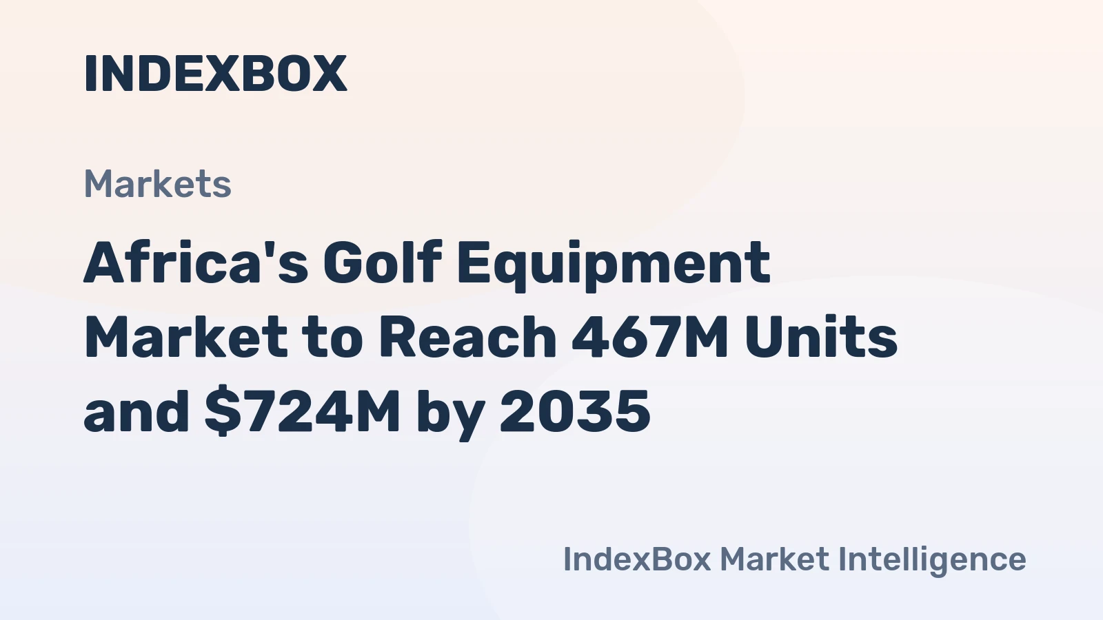 Africa's Golf Equipment Market to Reach 467M Units and $724M by 2035