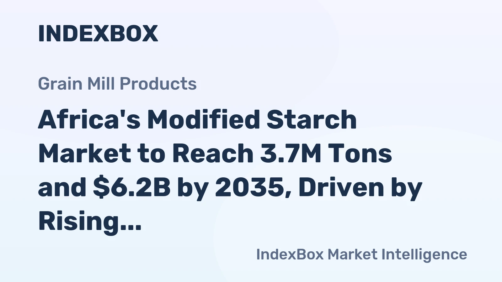 Africa's Modified Starch Market to Reach 3.7M Tons and $6.2B by 2035, Driven by Rising Demand