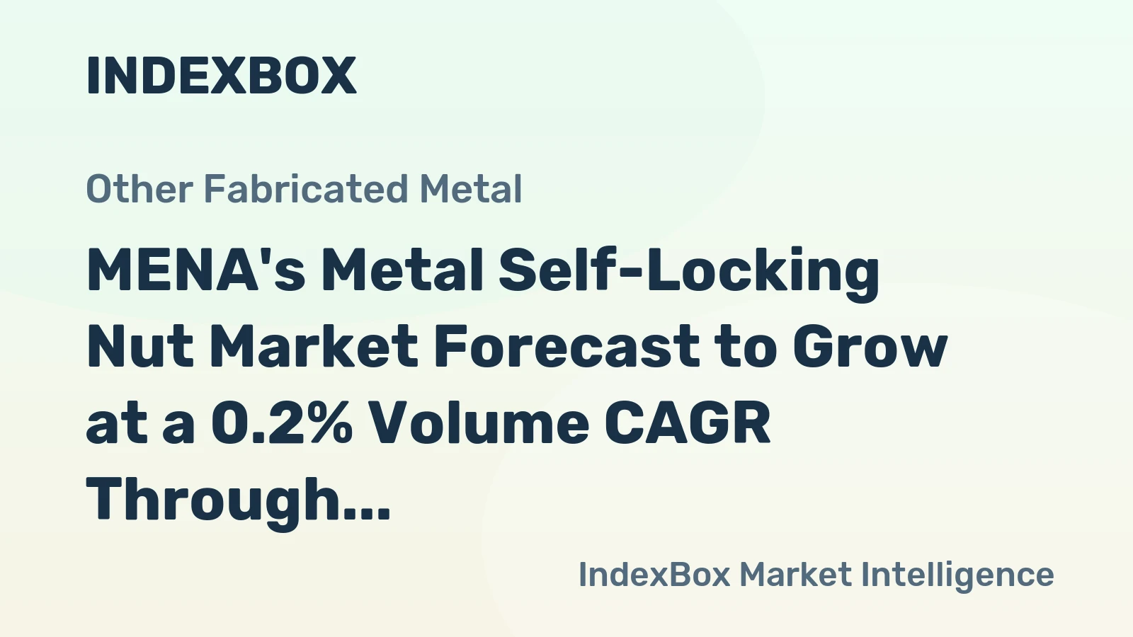 MENA's Metal Self-Locking Nut Market Forecast to Grow at a 0.2% Volume CAGR Through 2035