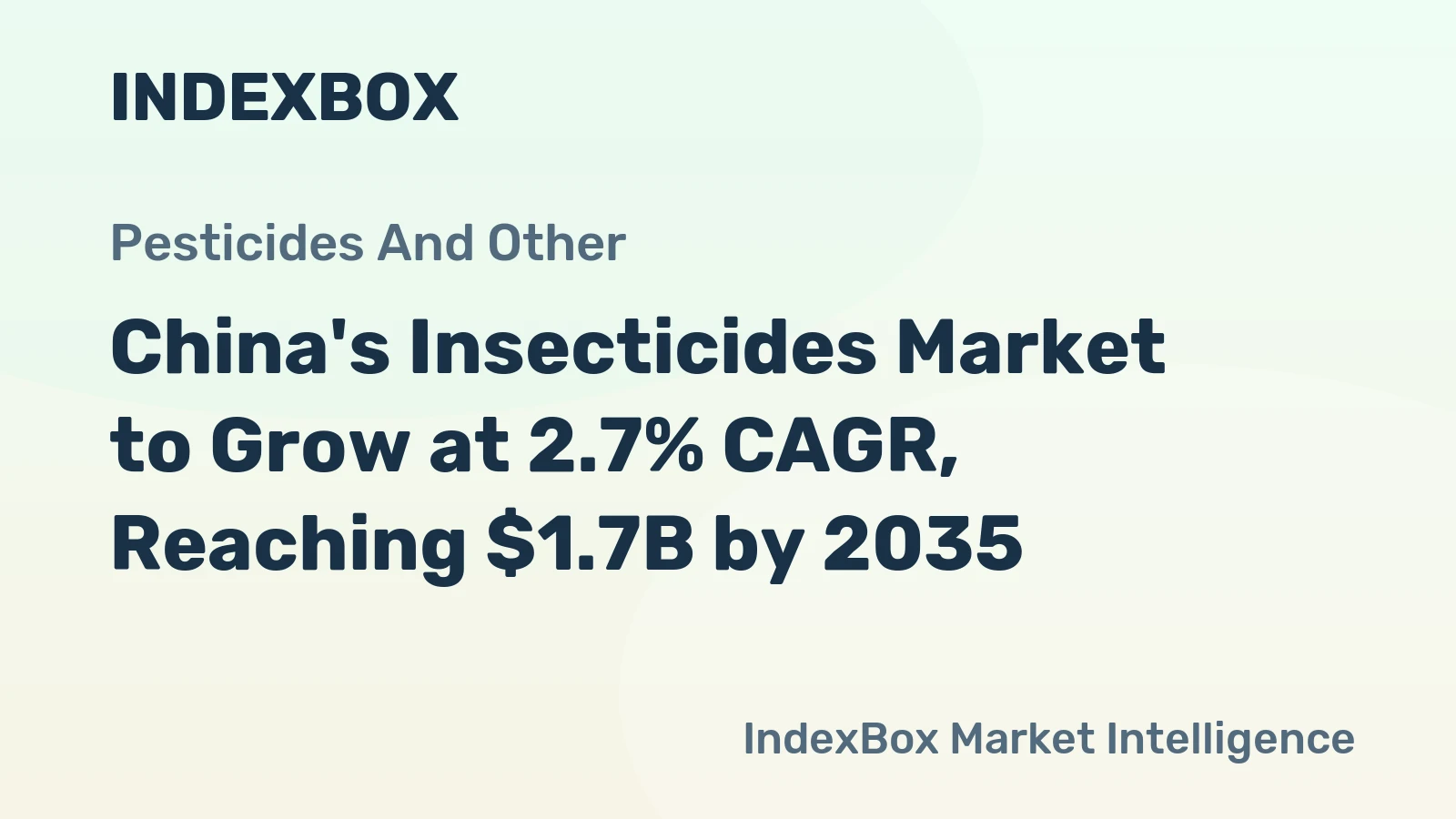 China's Insecticides Market to Grow at 2.7% CAGR, Reaching $1.7B by 2035