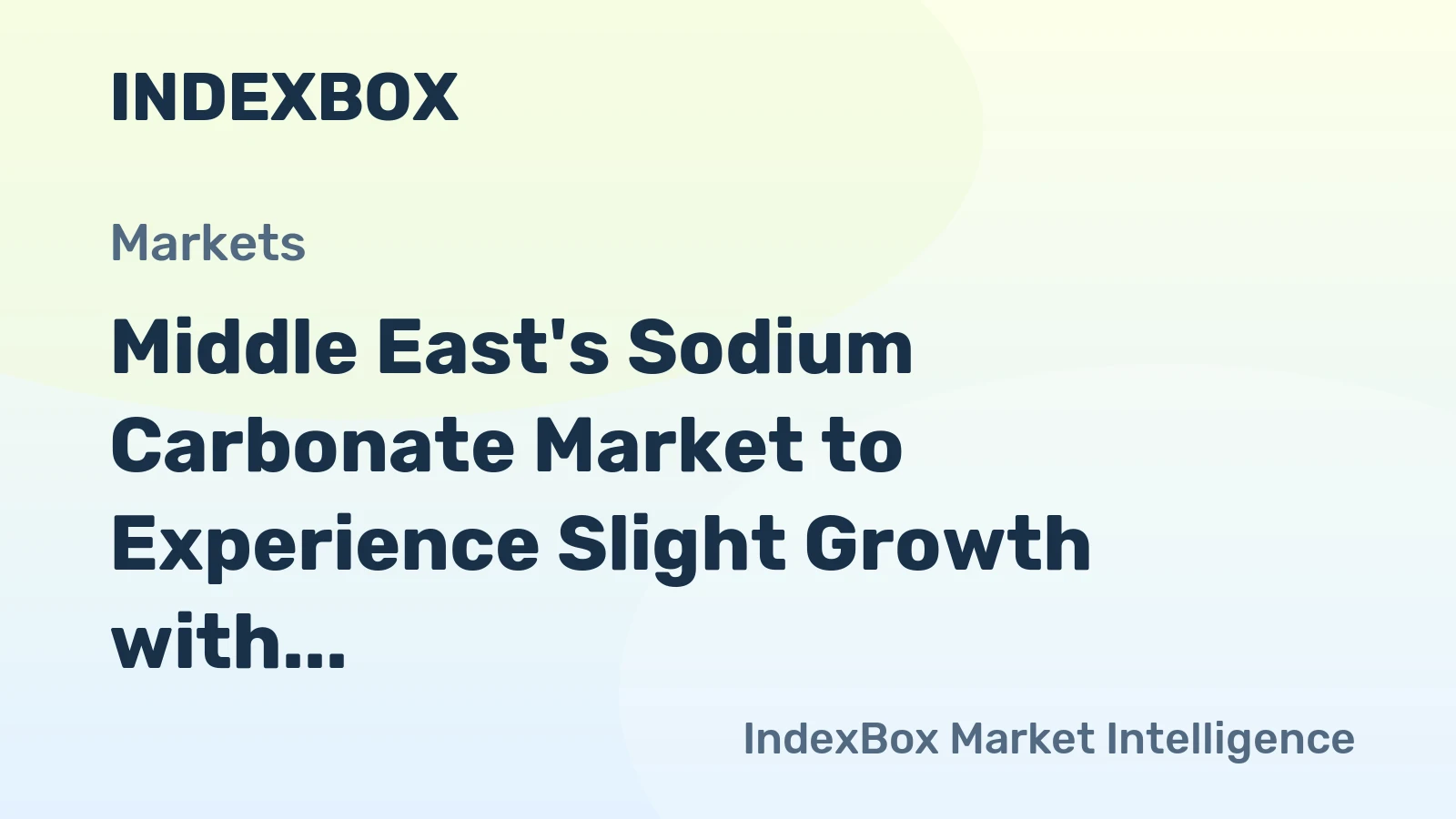 Middle East's Sodium Carbonate Market to Experience Slight Growth with +0.8% CAGR Over Next Decade