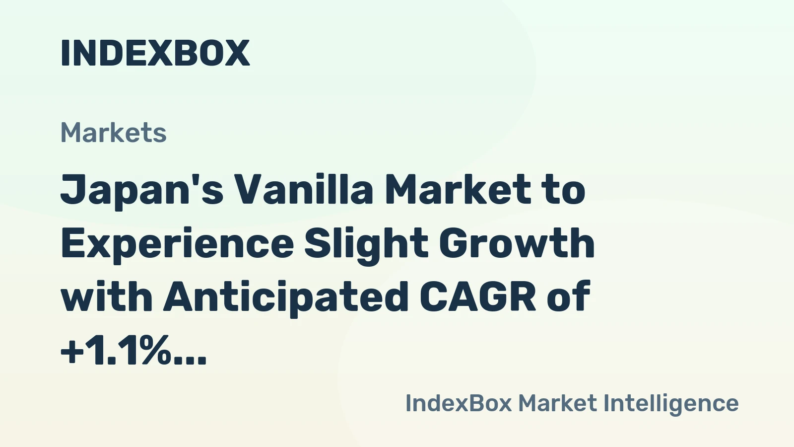 Japan's Vanilla Market to Experience Slight Growth with Anticipated CAGR of +1.1%